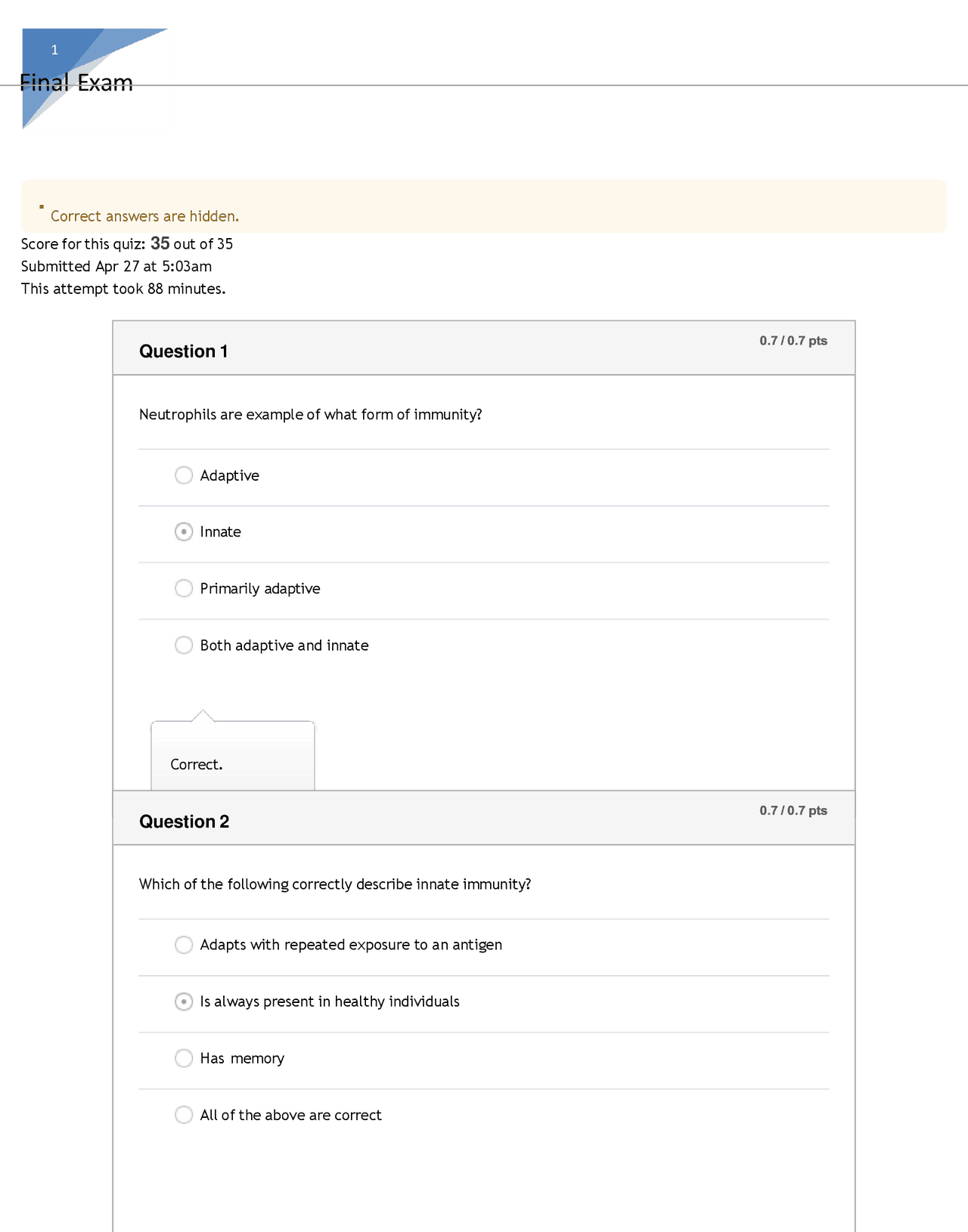 Immunology Final Exam: Multiple Choice Questions and Answers | Exams ...