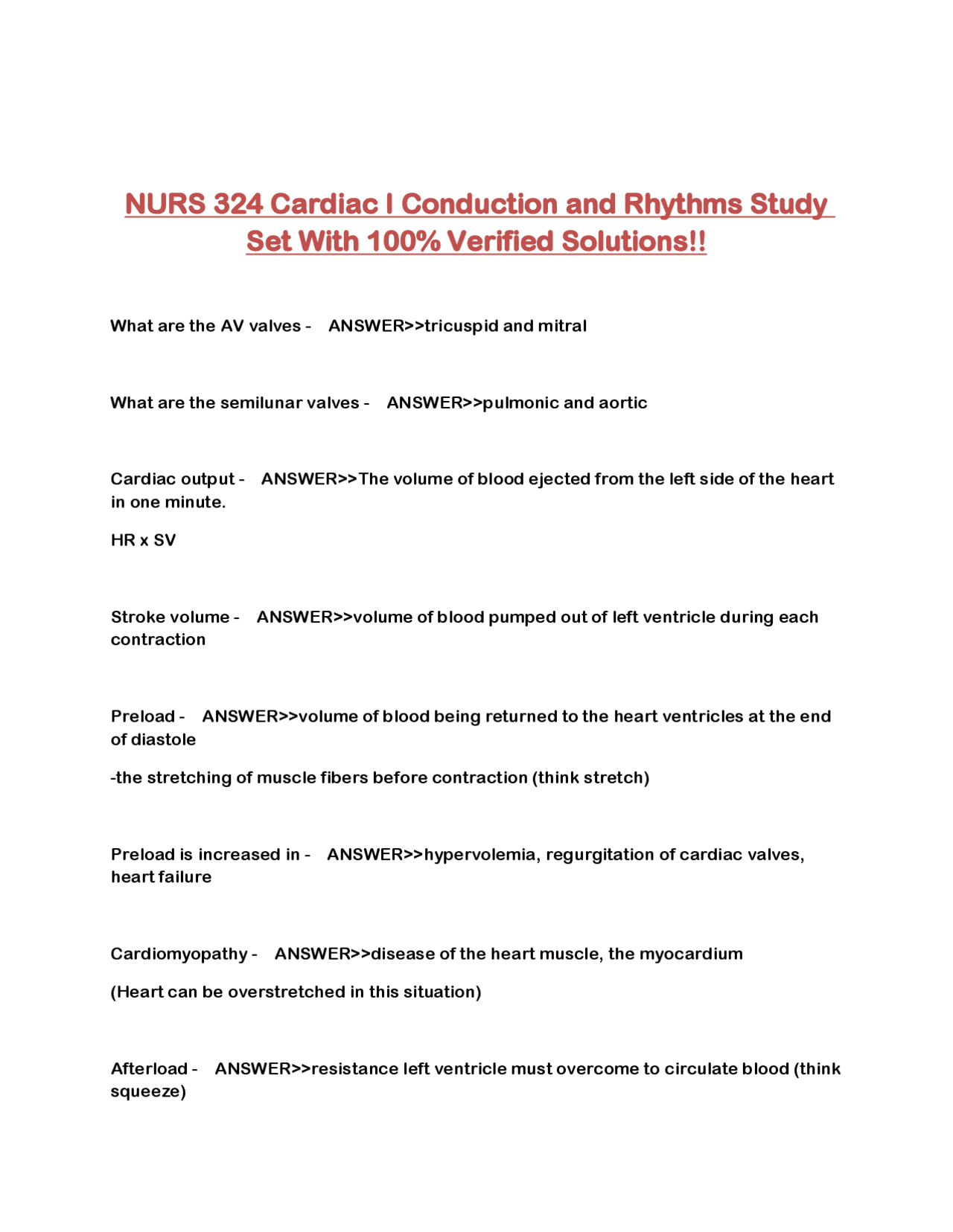 Cardiac Conduction and Rhythms Study Guide: Comprehensive Notes and Q&A ...
