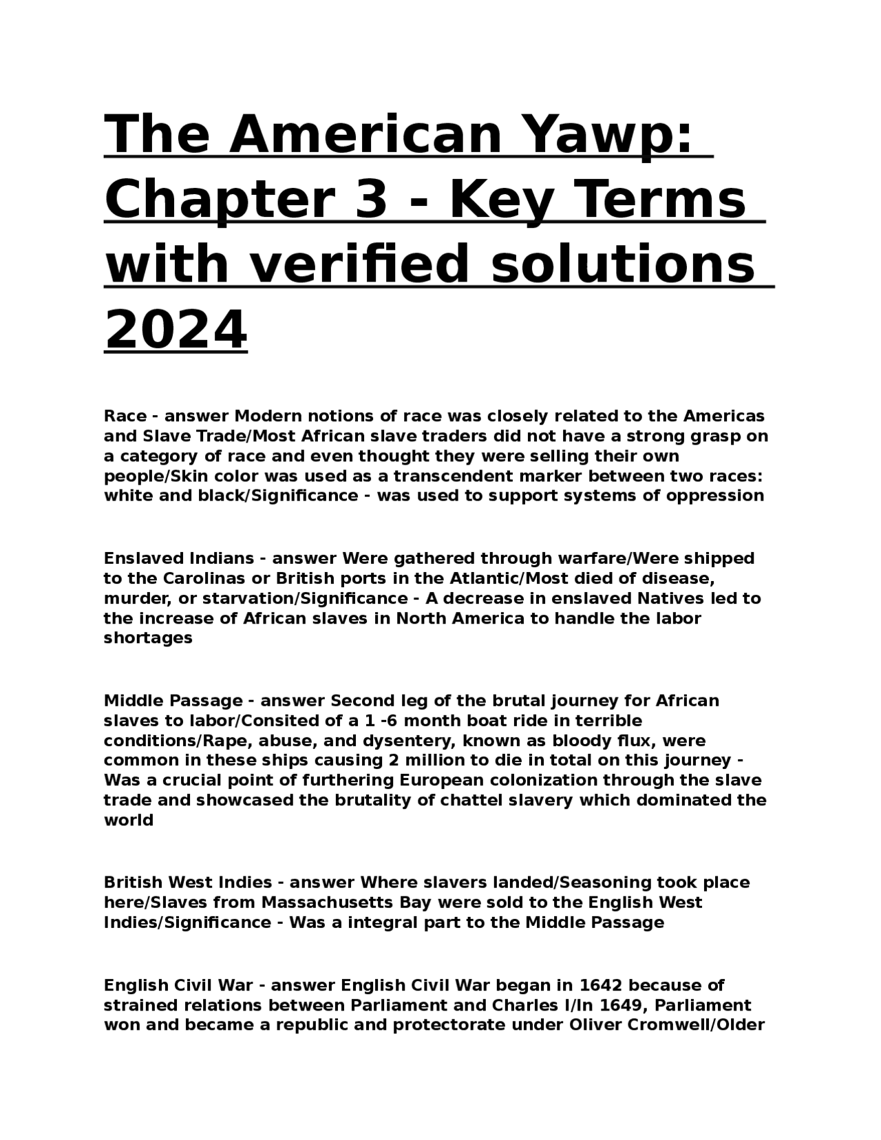 Key Terms and Definitions for The American Yawp: Chapter 3 | Exams ...