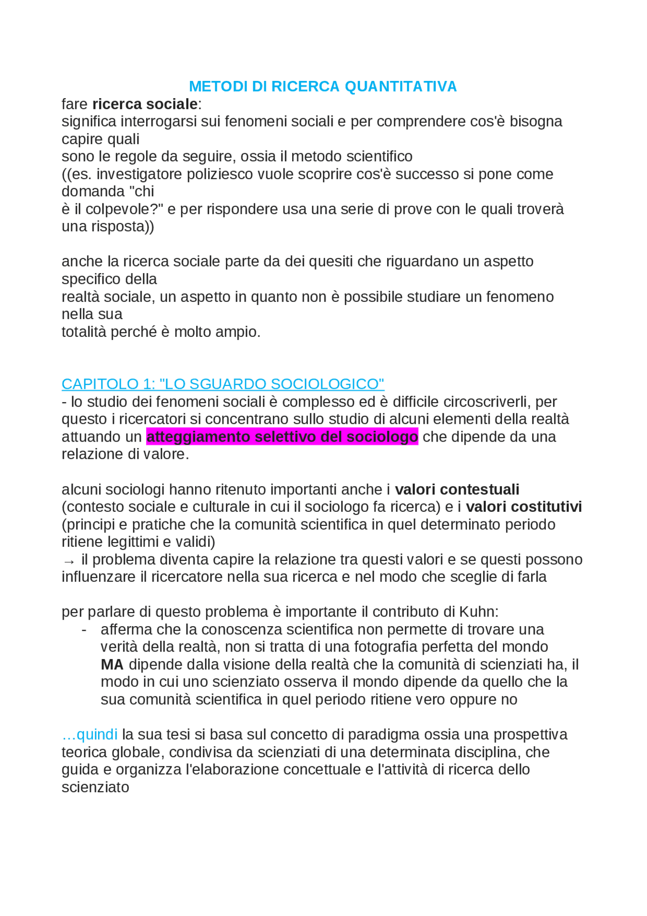 Metodi di ricerca quantitativa | Schemi e mappe concettuali di Metodologia E Tecniche Di Ricerca ...