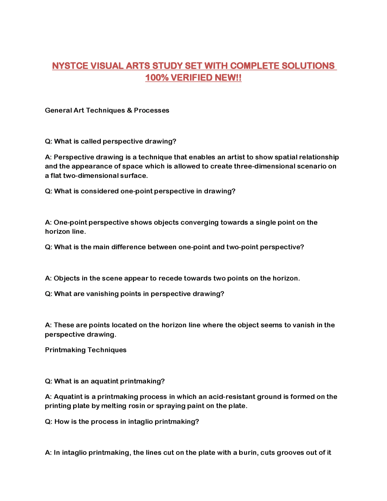 NYSTCE Visual Arts Study Set: Comprehensive Guide with Solutions ...