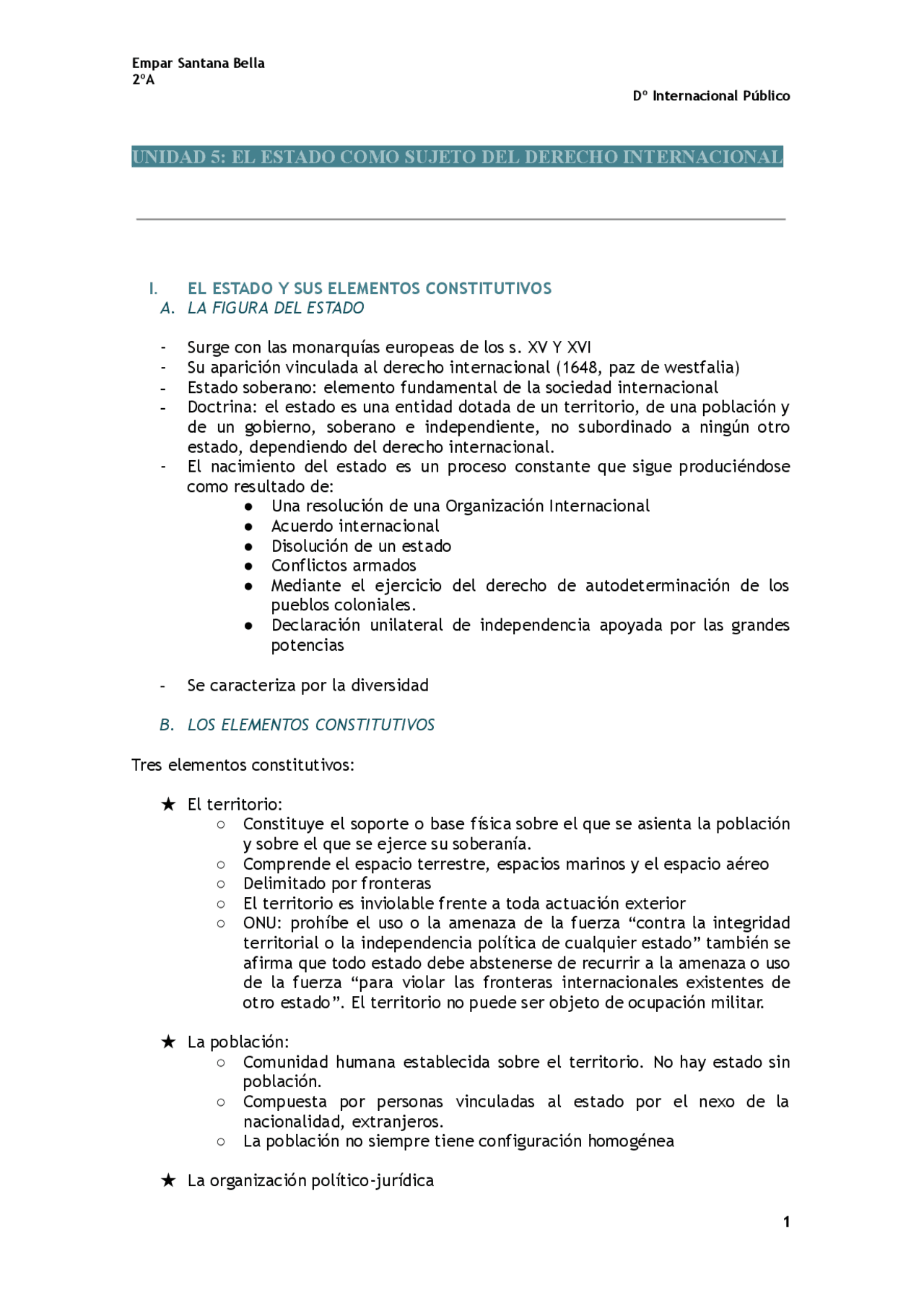 El Estado como Sujeto del Derecho Internacional: Elementos Constitutivos y Soberanía - Pro ...