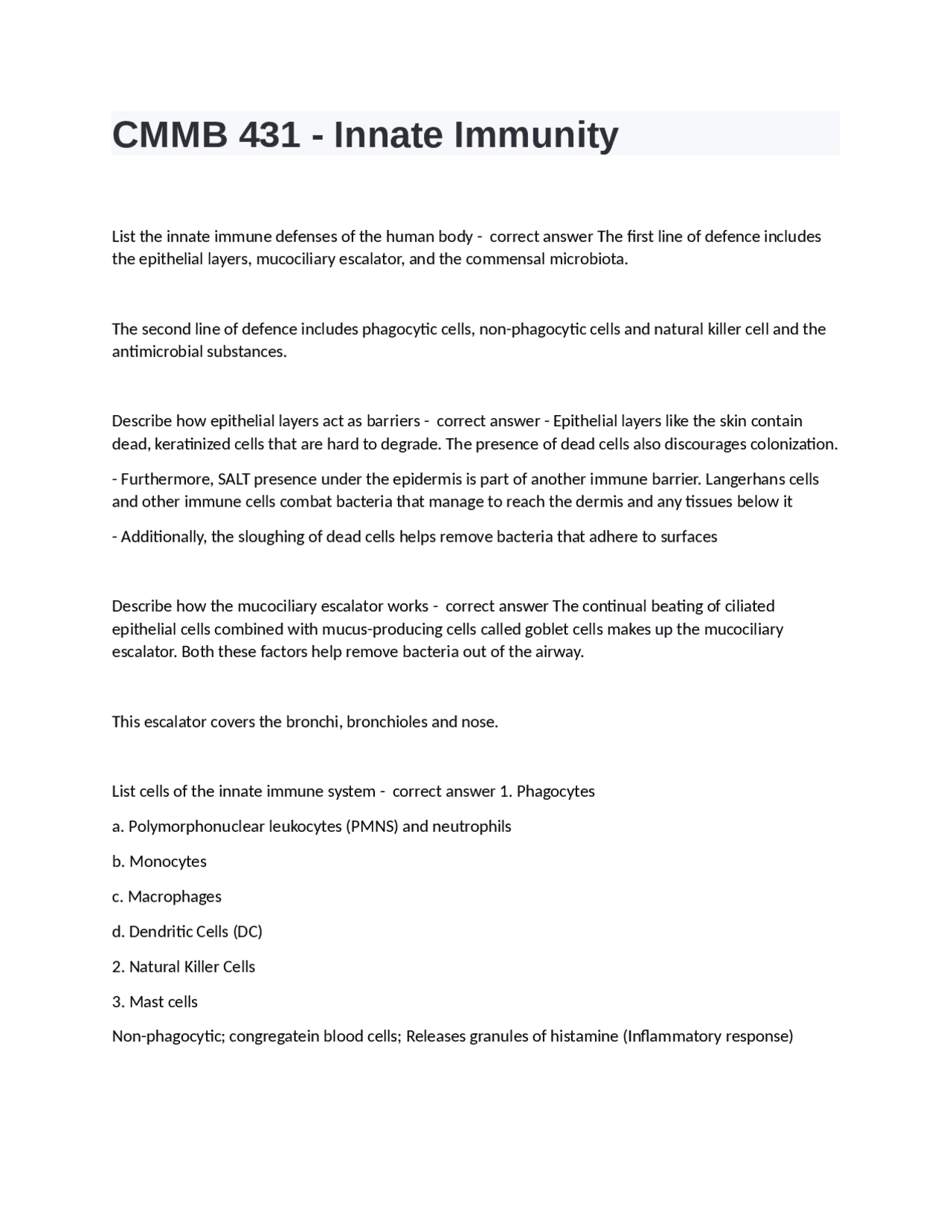 Innate Immunity: A Comprehensive Overview of the Human Body's First ...