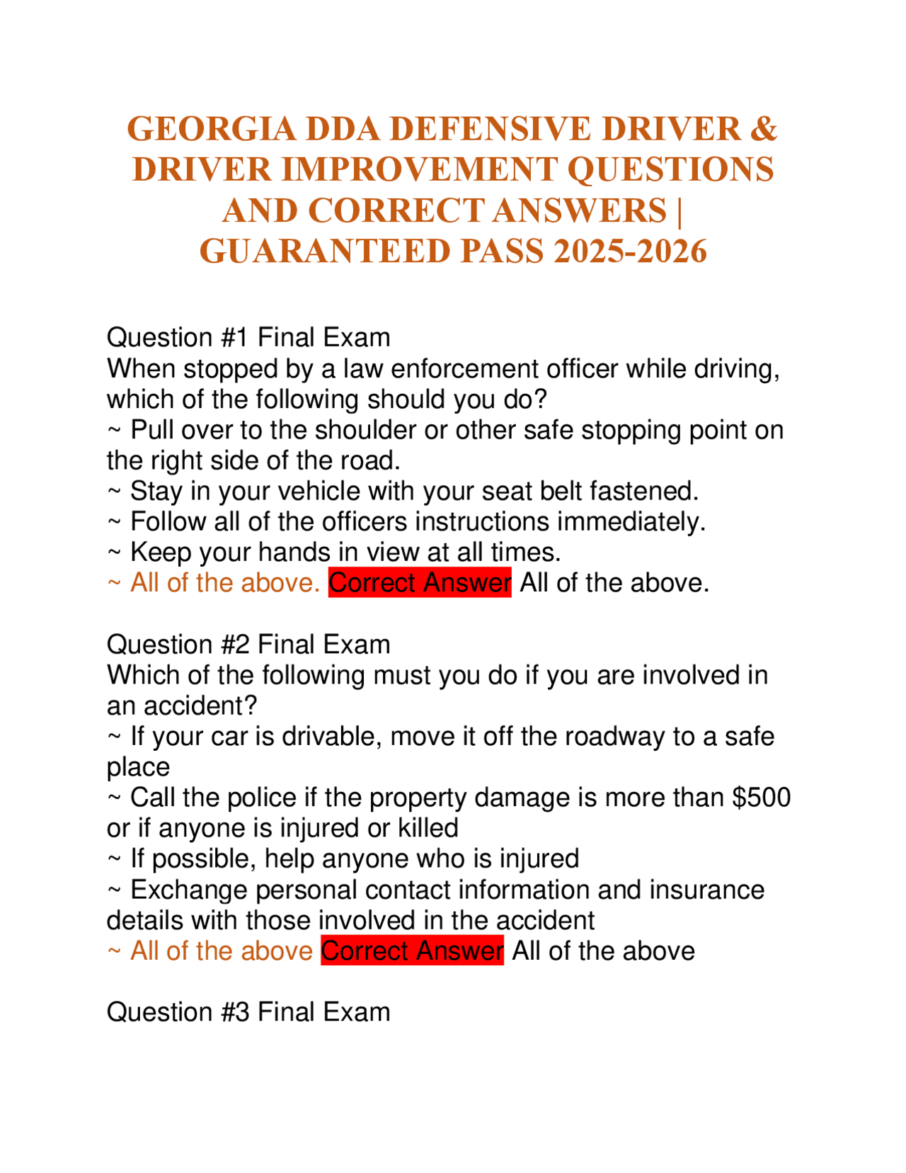 Georgia Defensive Driving & Driver Improvement: Guaranteed Pass 2025 ...