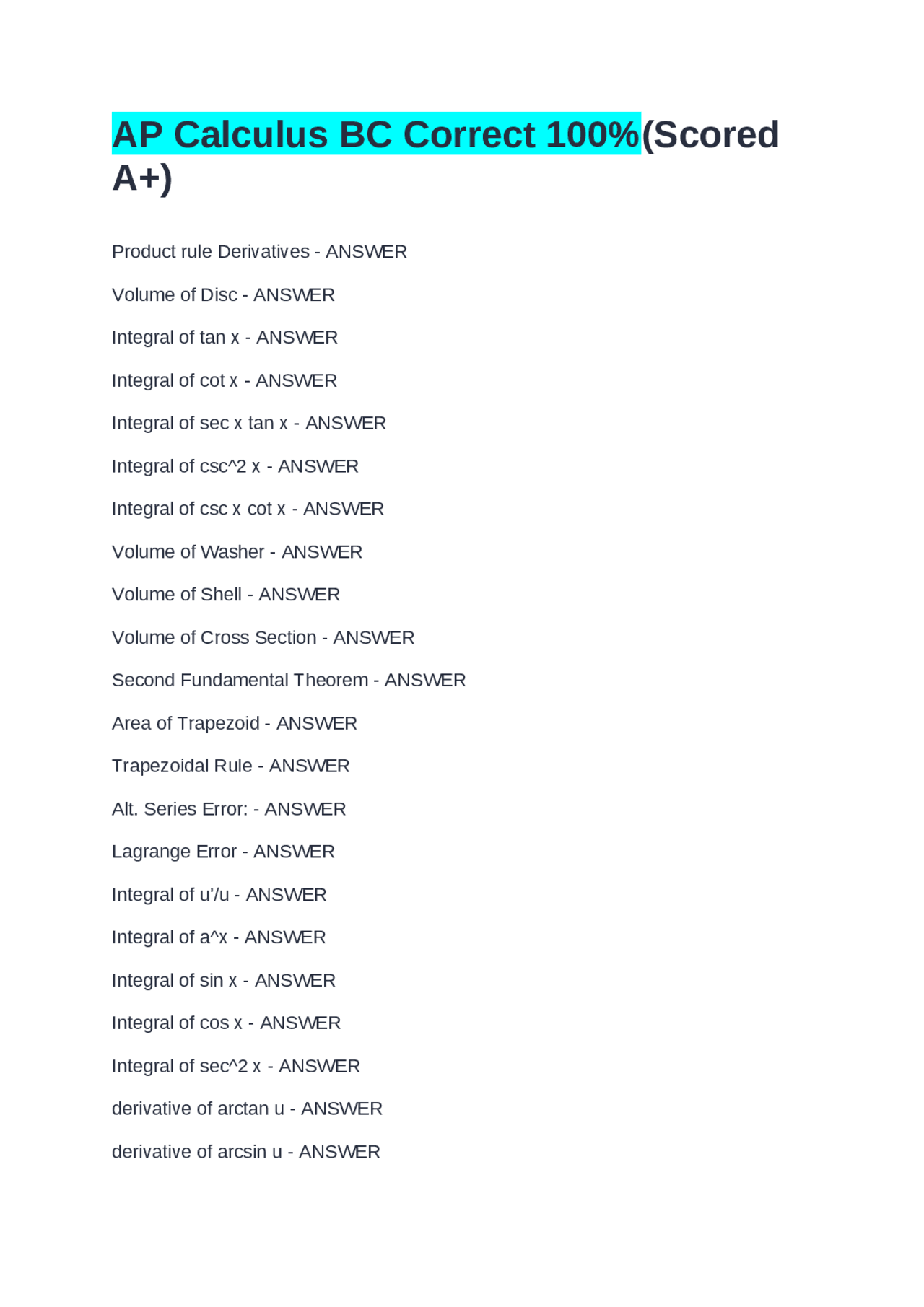 AP Calculus BC Exercises and Solutions: A Comprehensive Guide | Exams ...