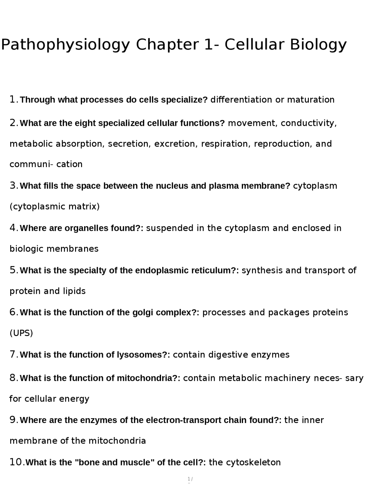 Cellular Biology: Key Concepts and Processes | Exams Pathophysiology ...