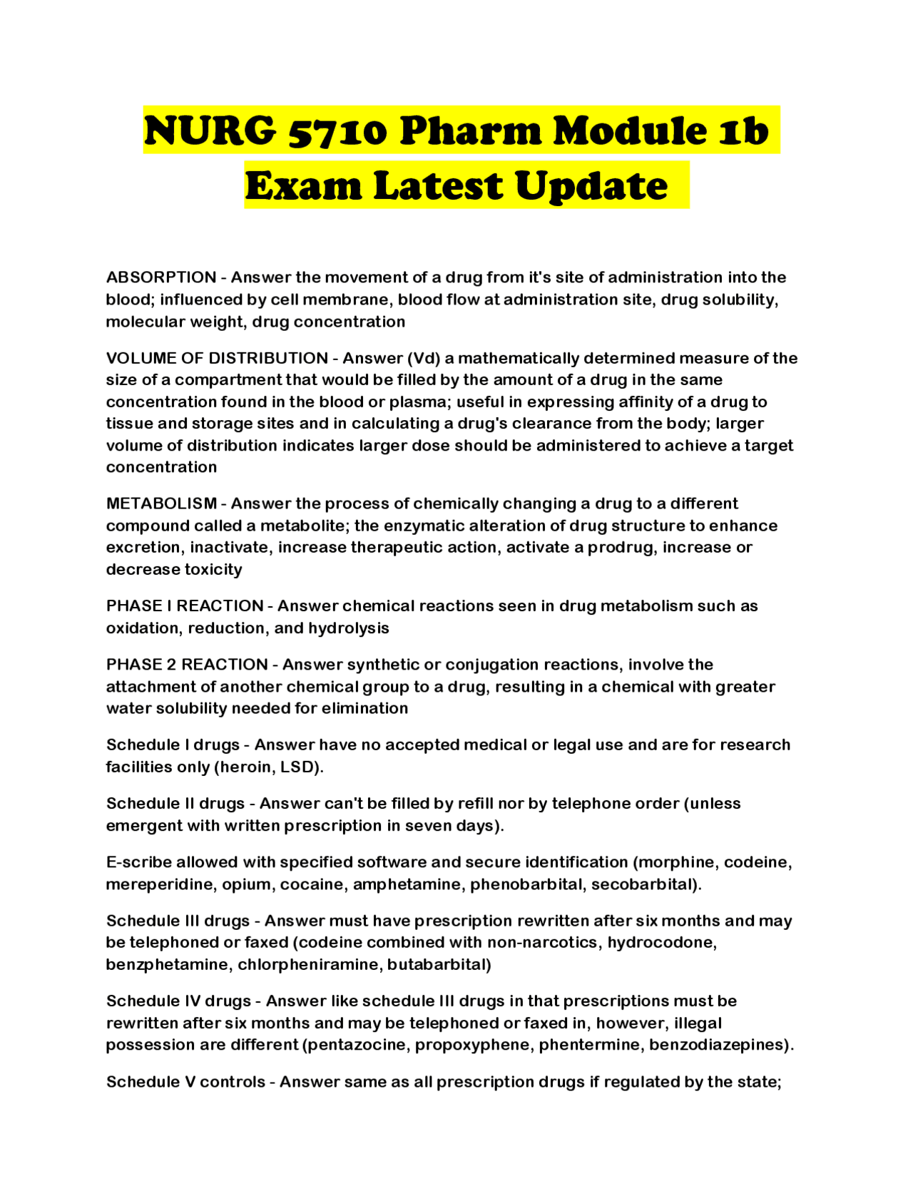 Pharmacology Study Guide: Key Concepts, Drug Classifications, and ...