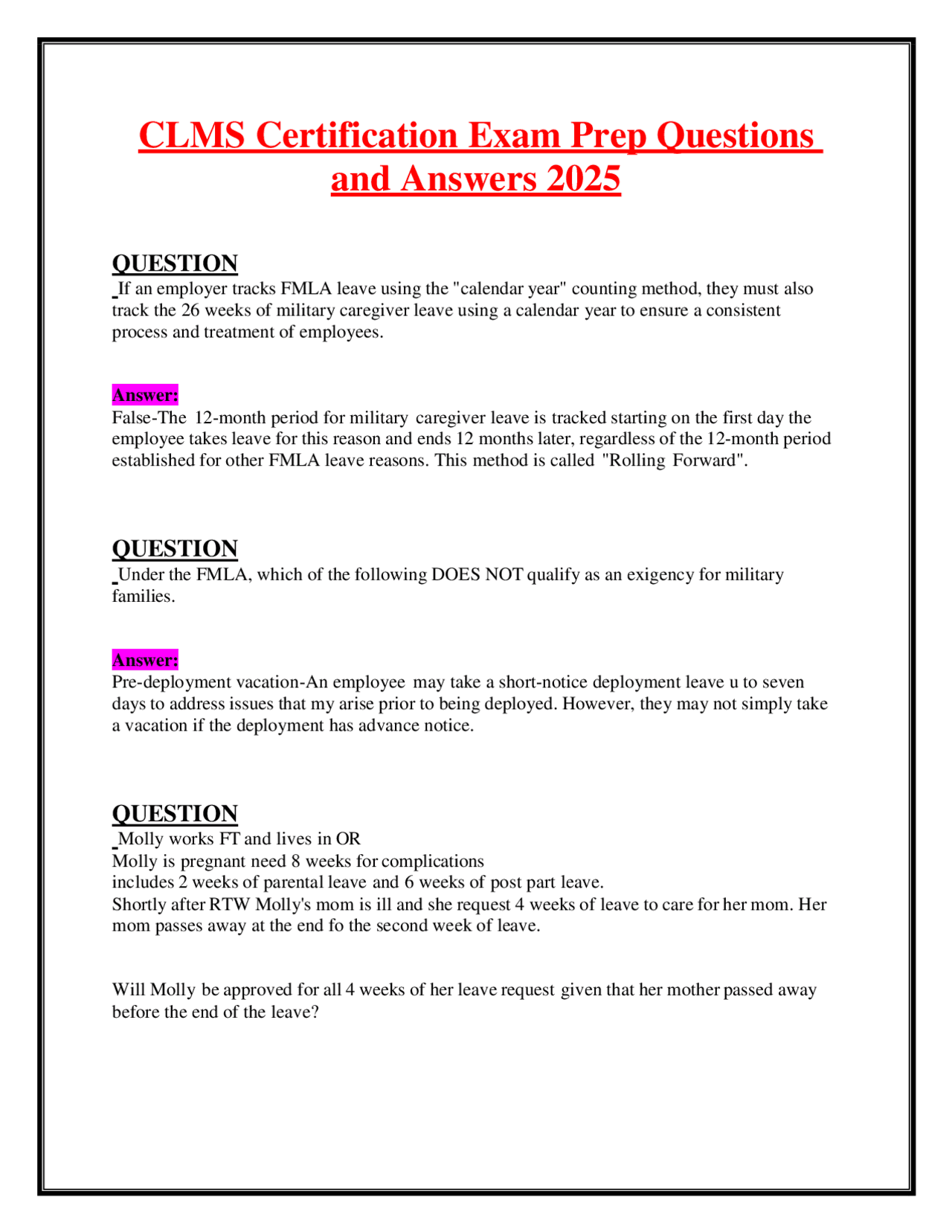 FMLA and State Leave Laws: A Comprehensive Guide to Certification Exam ...