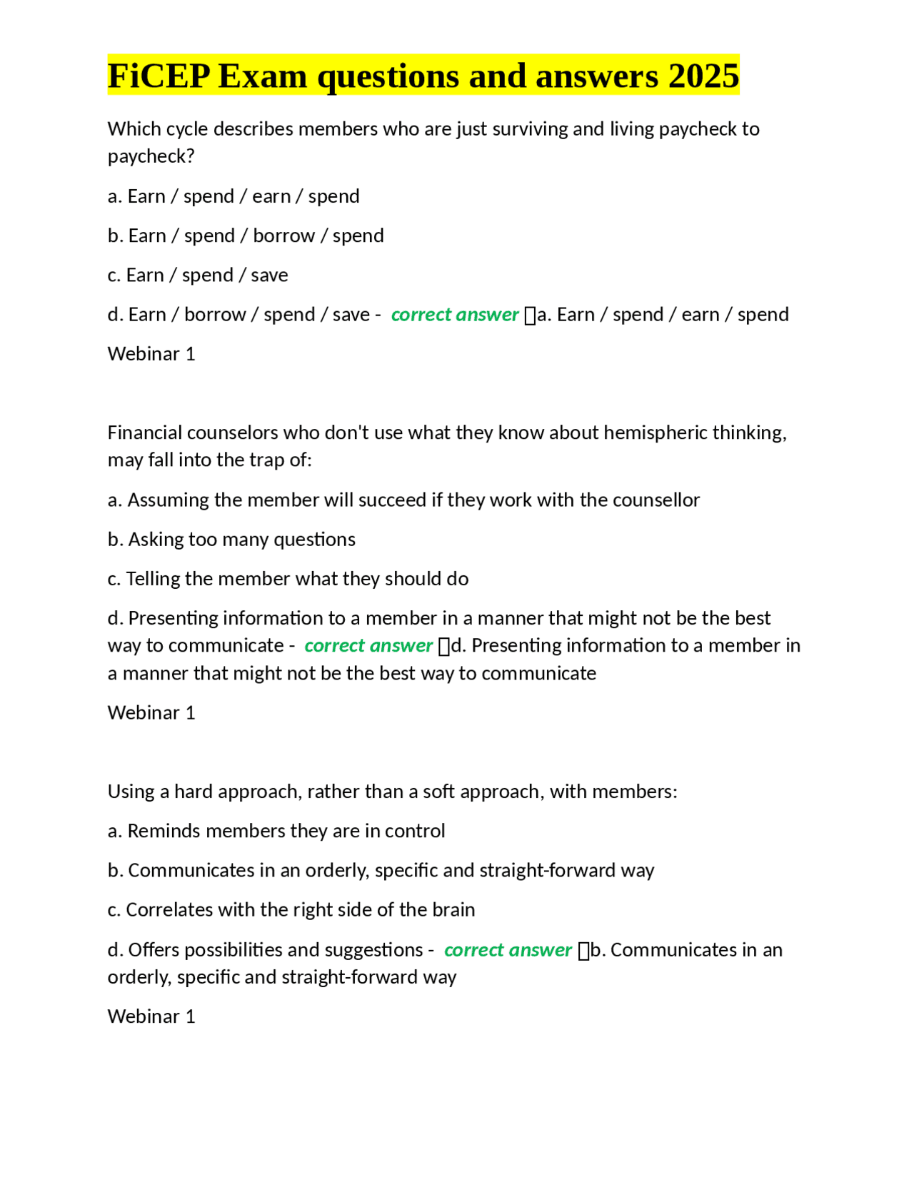 FiCEP Exam Questions and Answers 2025: A Comprehensive Guide to Financial Counseling | Exams ...