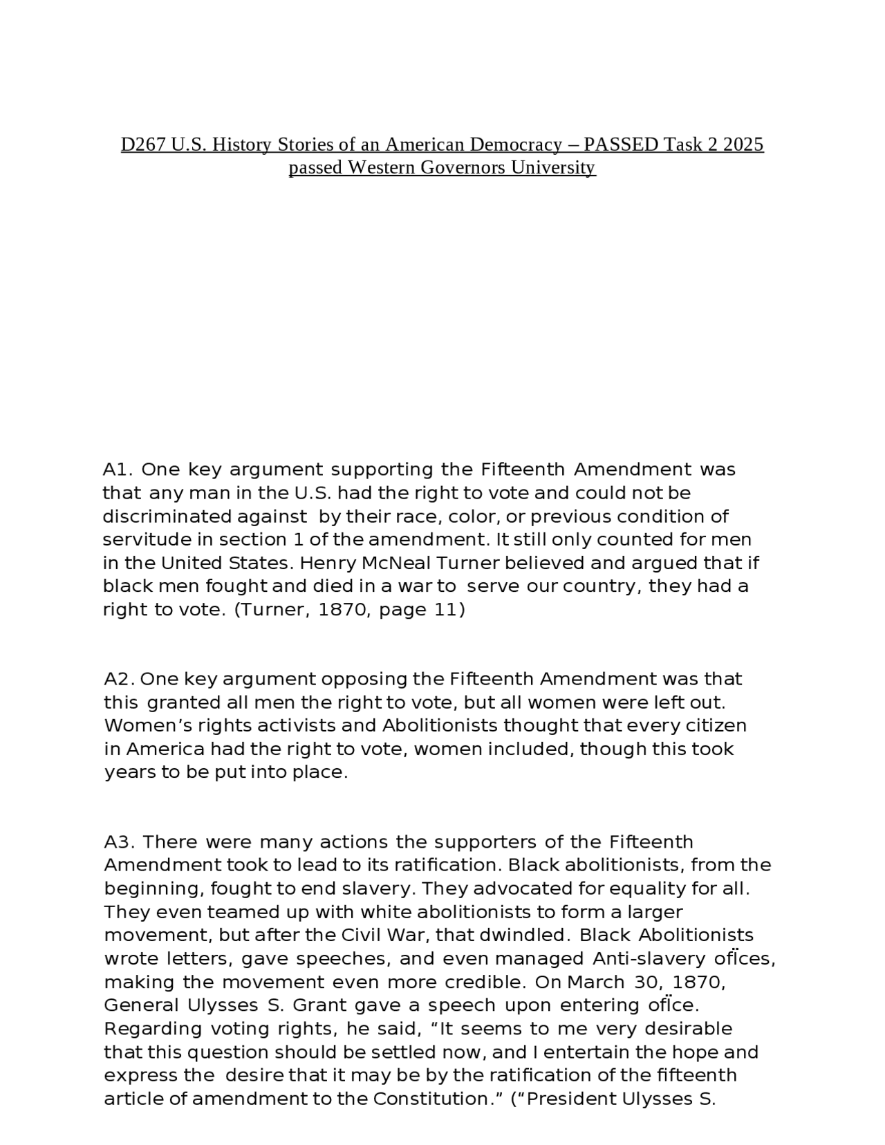 US History: The Fifteenth, Nineteenth, and Voting Rights Amendments ...