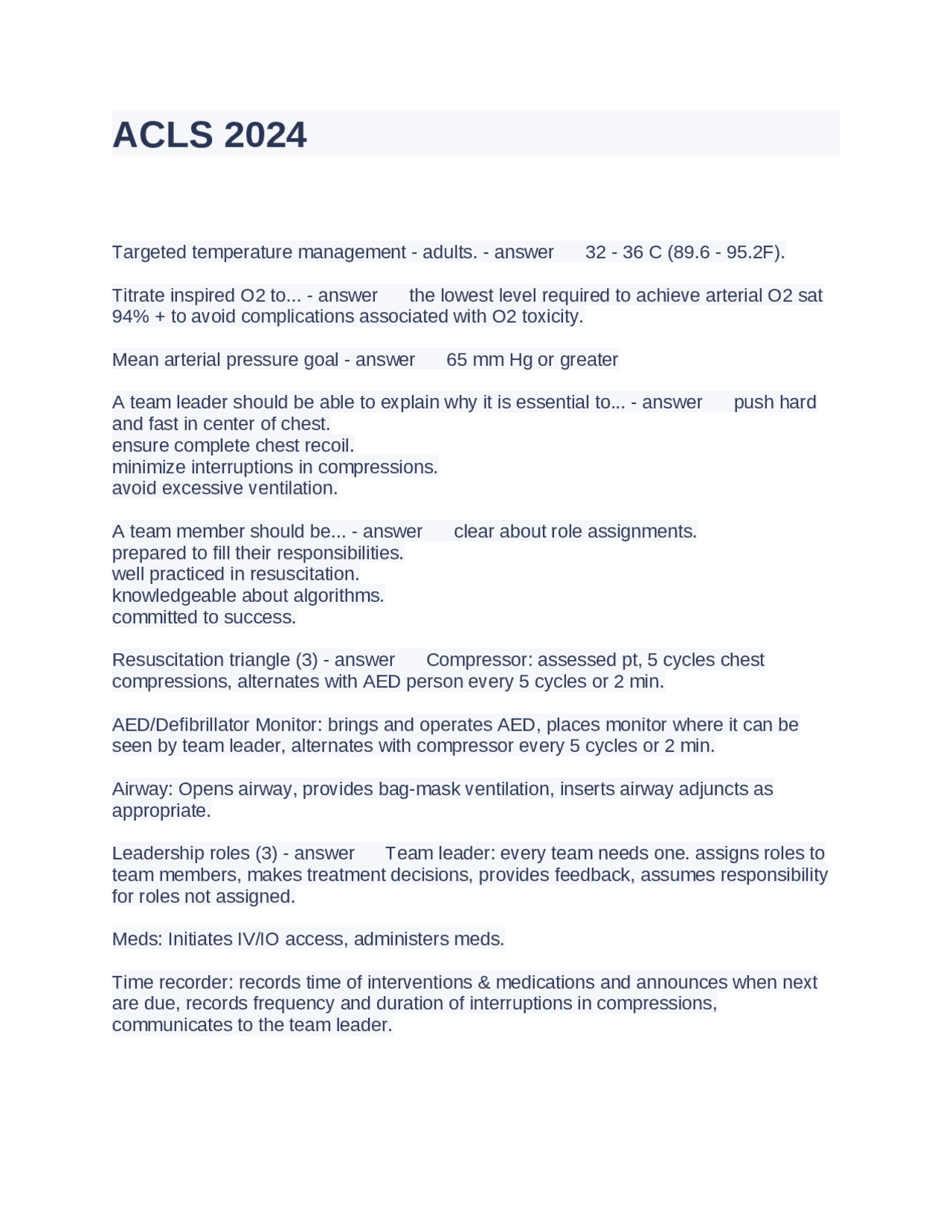 ACLS 2024: Comprehensive Guide to Resuscitation and Management | Exams ...