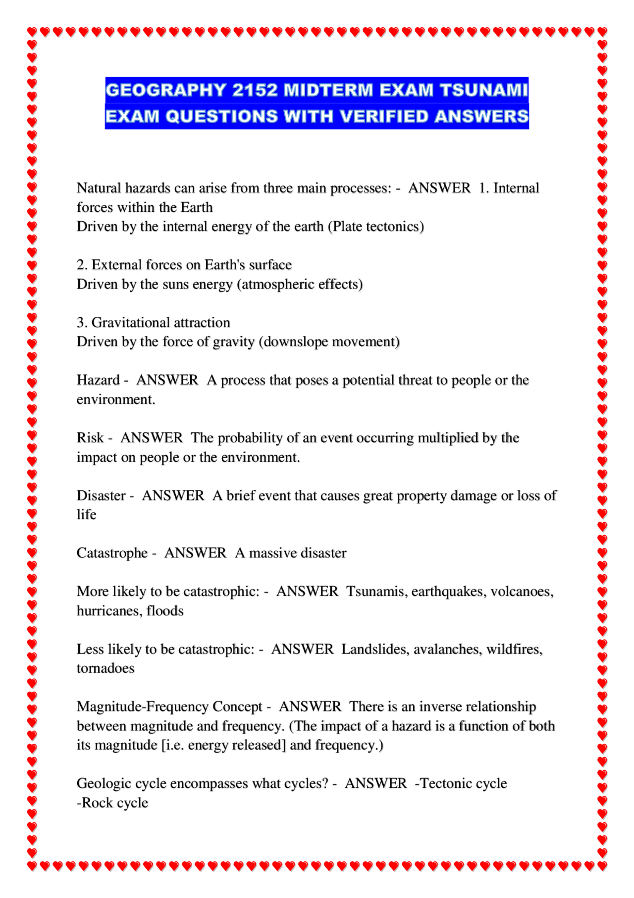 Natural Hazards: Understanding and Managing Risks | Exams Geography ...