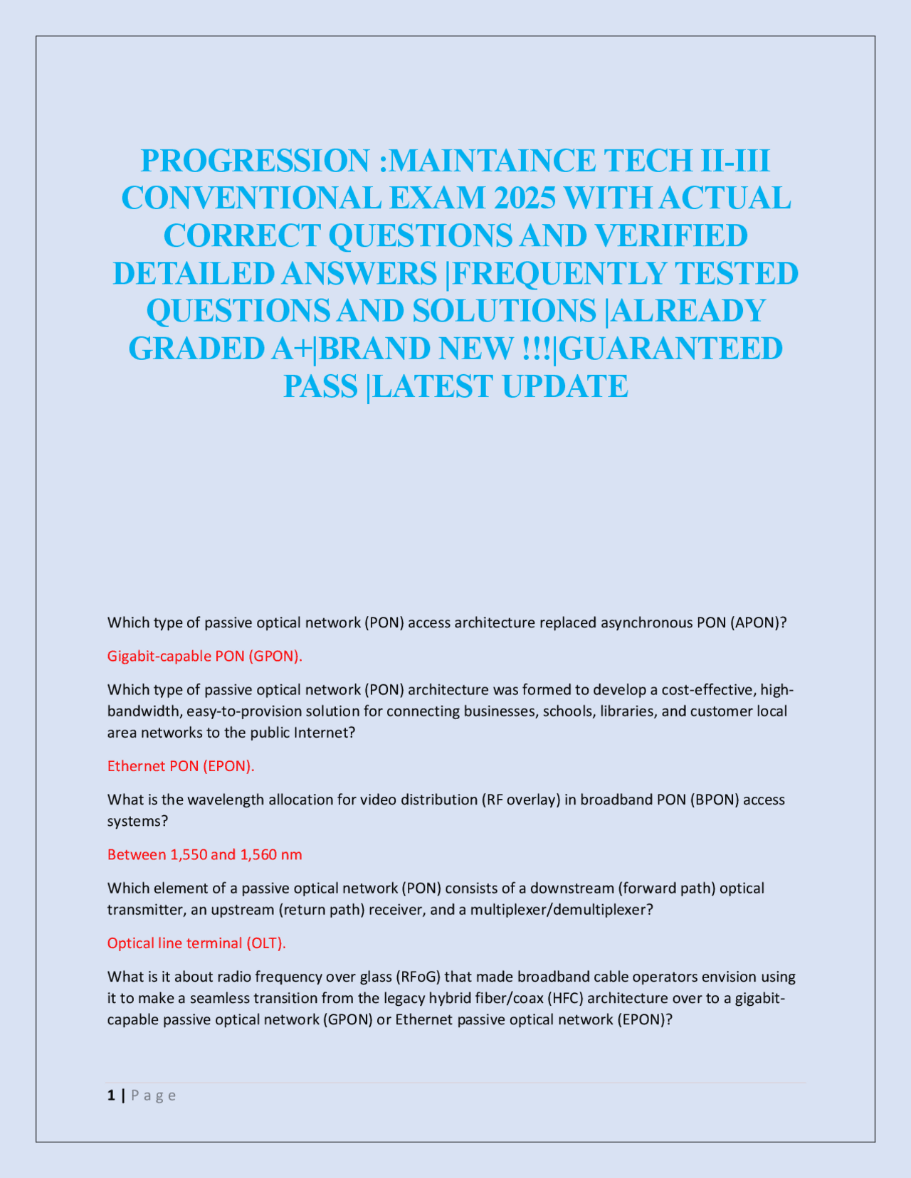 Conventional Exam 2025: Progression: Maintenance Tech II-III | Exams ...