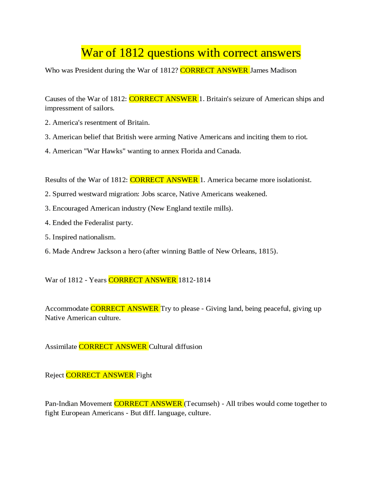 War of 1812: Key Events, Causes, and Consequences | Exams Nutrition ...