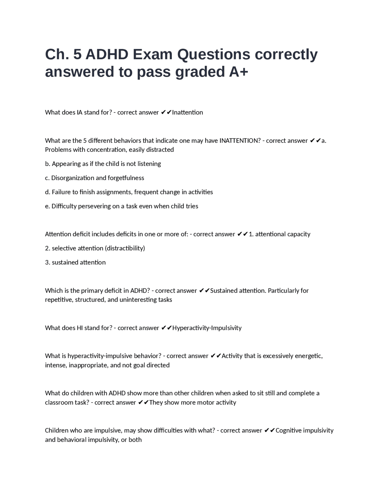ADHD Exam Questions and Answers: A Comprehensive Guide to Understanding ...