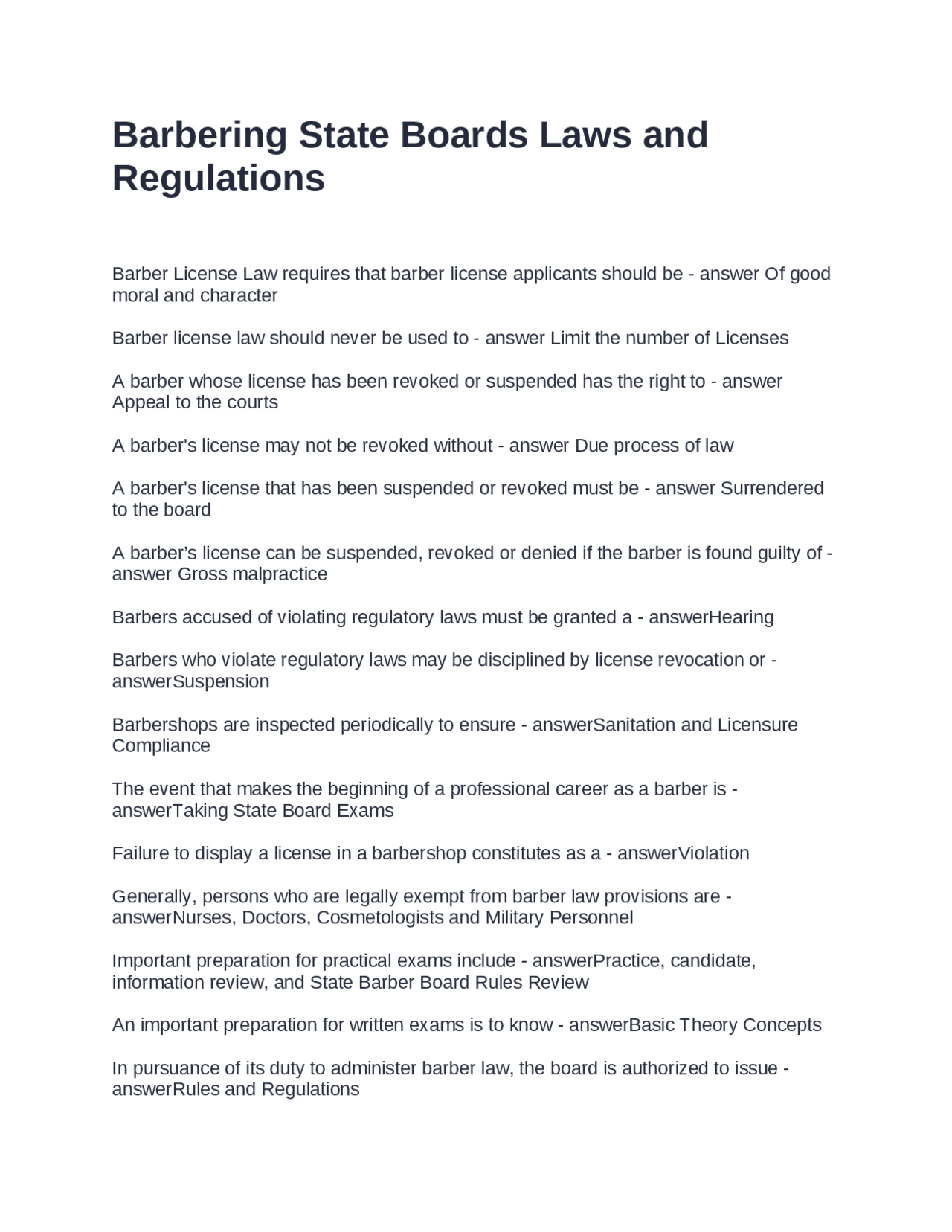 Barbering Licensing: State Laws, Regulations, and Exams | Exams ...