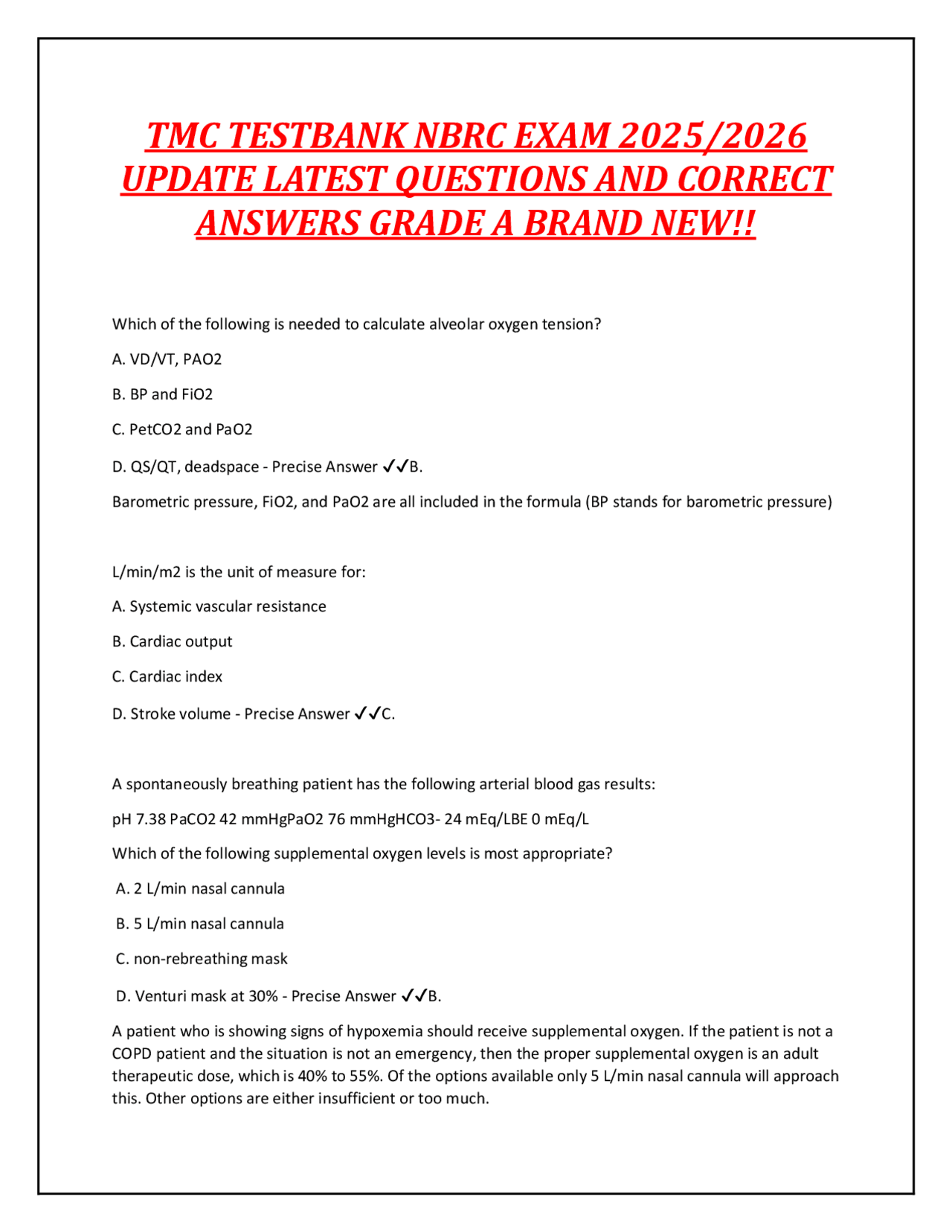 Respiratory Therapy Practice Questions: NBRC Exam Preparation | Exams ...