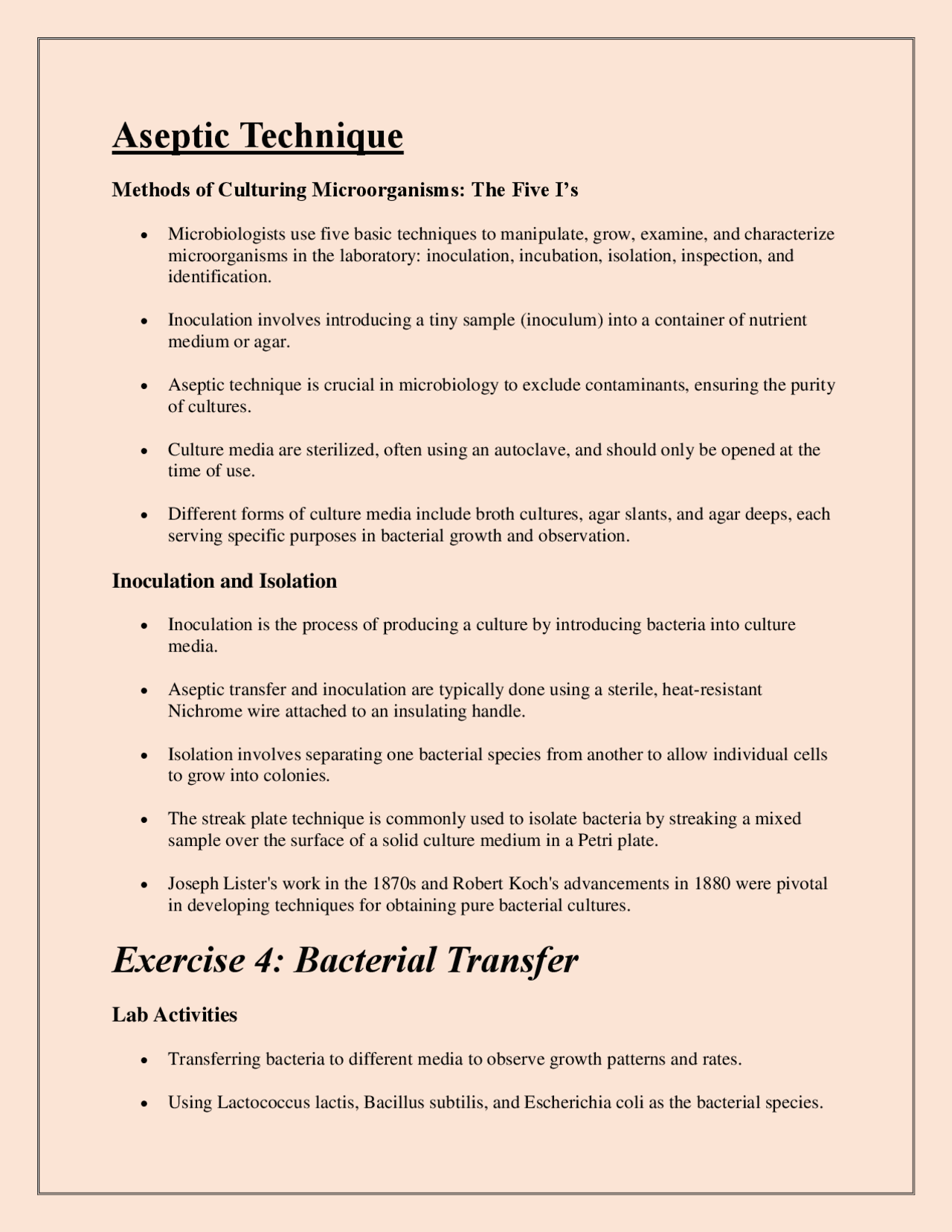 Aseptic Technique and Microorganism Culture: A Guide for Microbiology ...