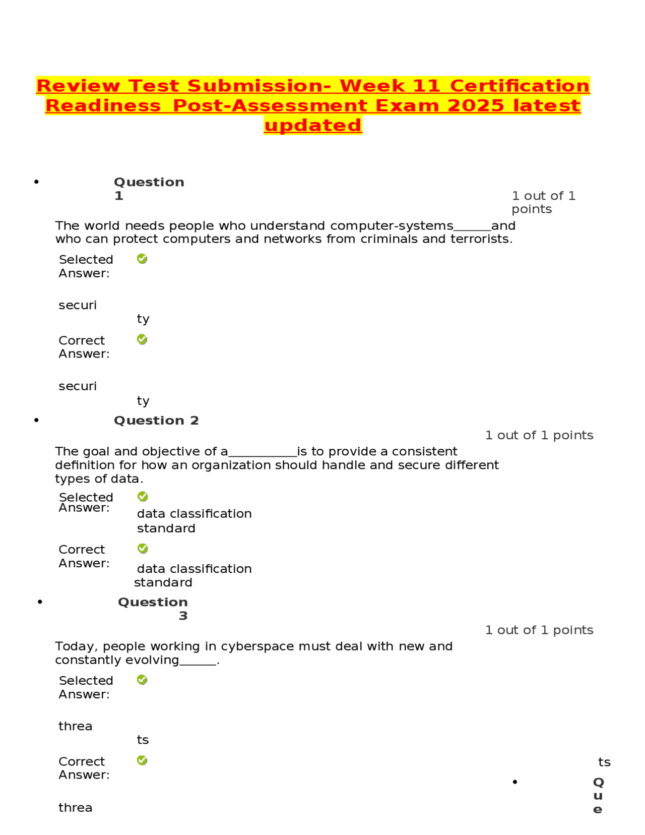 Cybersecurity Fundamentals: Multiple Choice Questions | Exams Nursing | Docsity