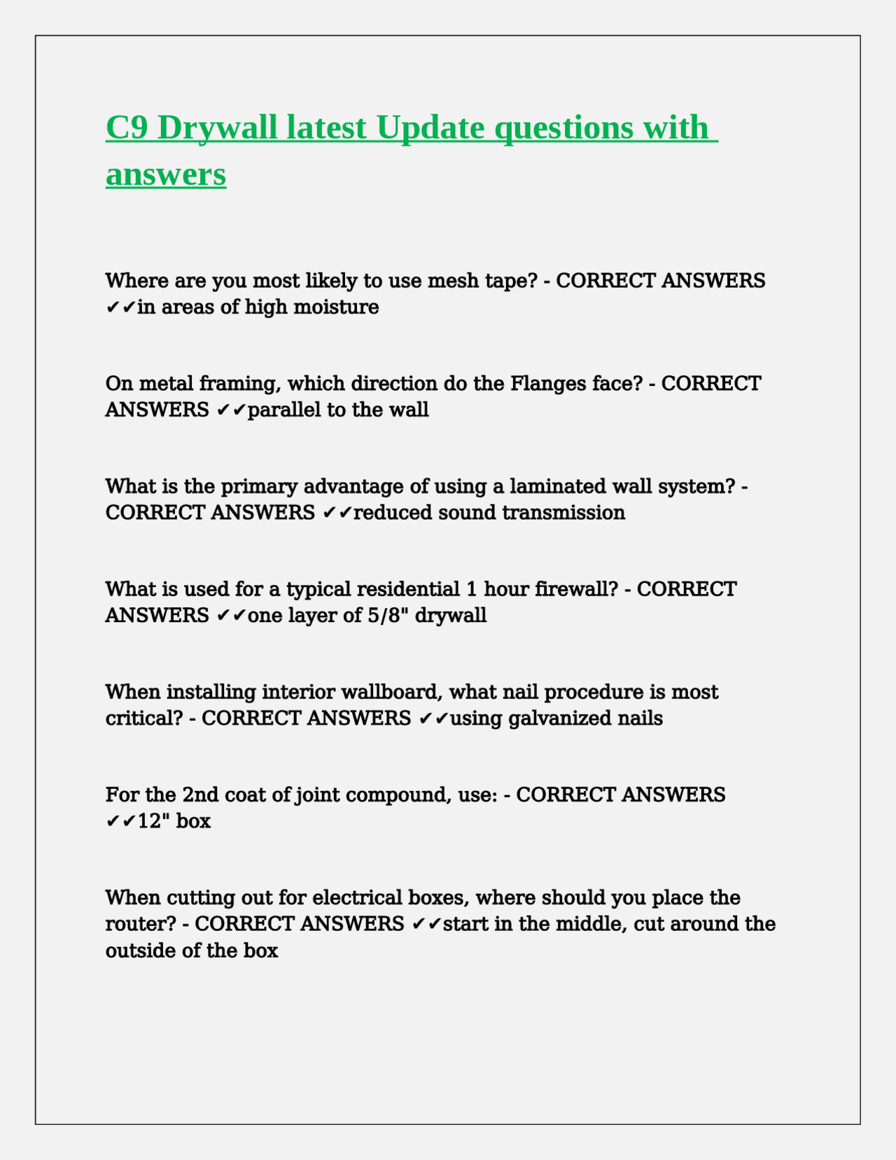 Drywall Installation: Questions and Answers for Beginners | Exams ...