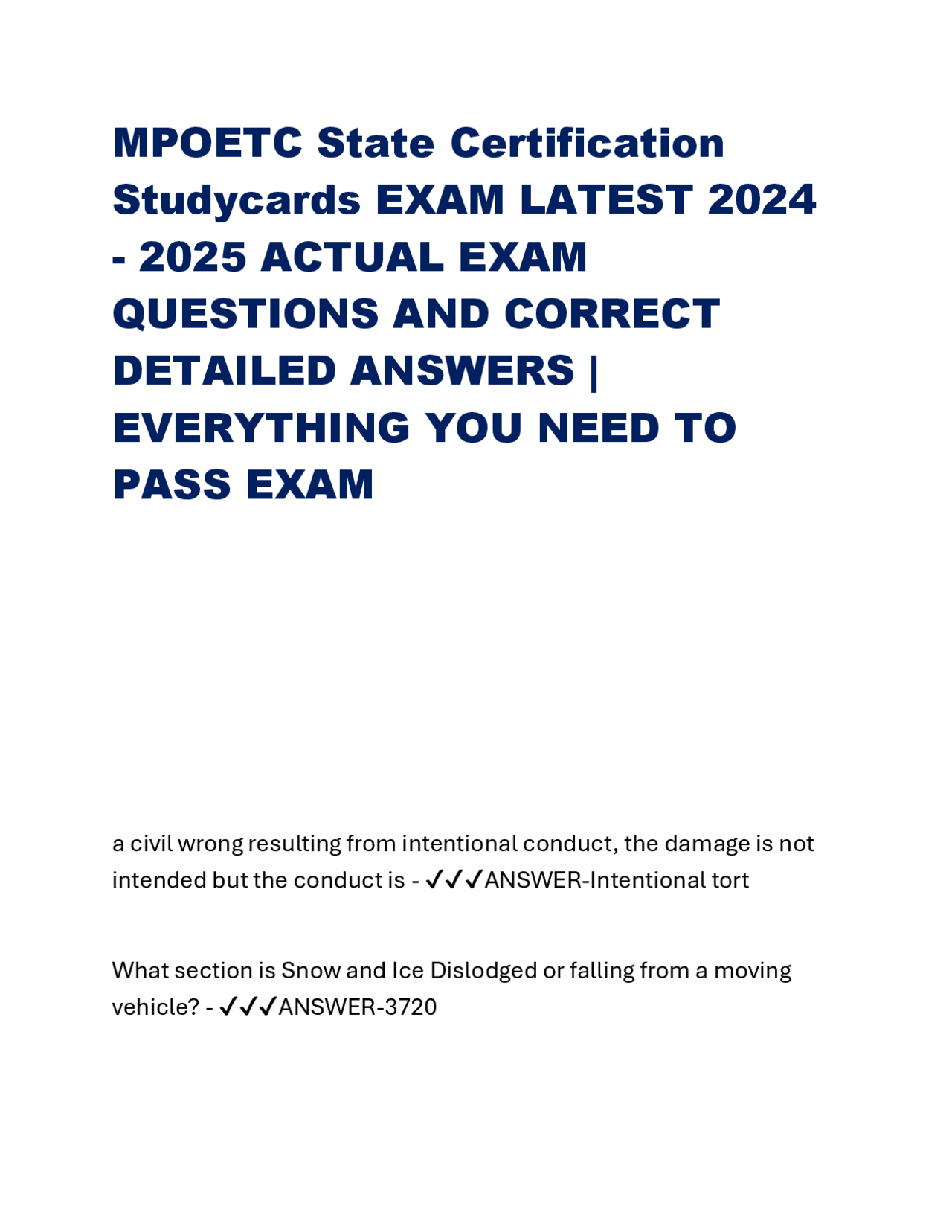MPOETC State Certification Studycards: Exam Questions and Answers for ...