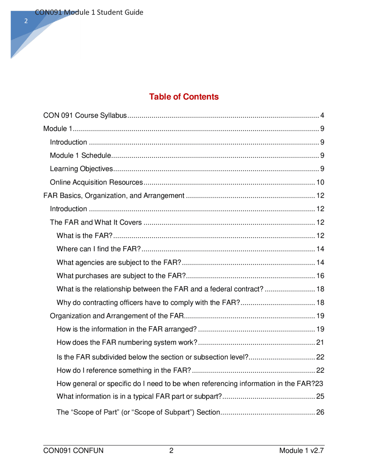Contract Fundamentals Module 1: FAR Basics, Organization, and ...