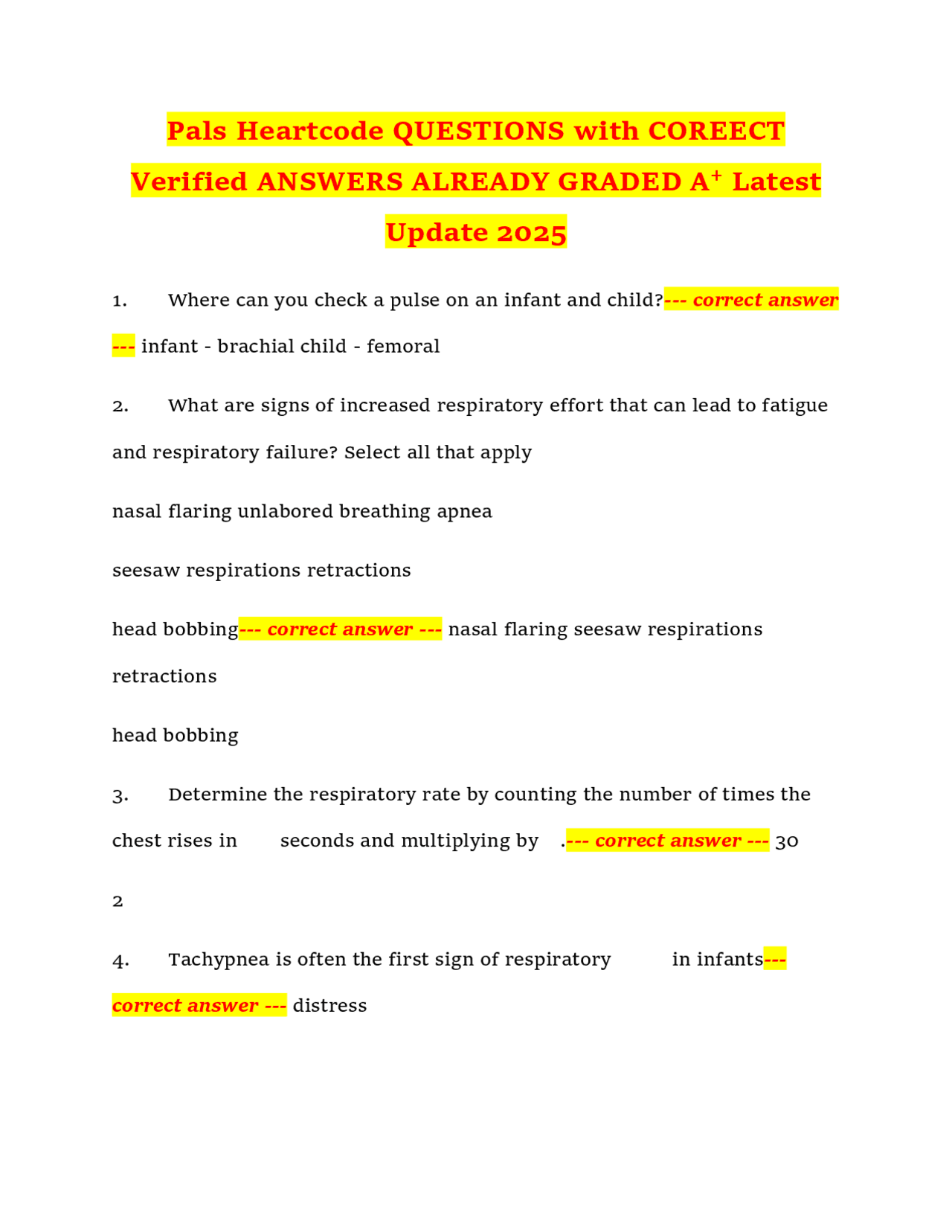 Pals Heartcode Questions and Answers: A Comprehensive Guide for Medical ...