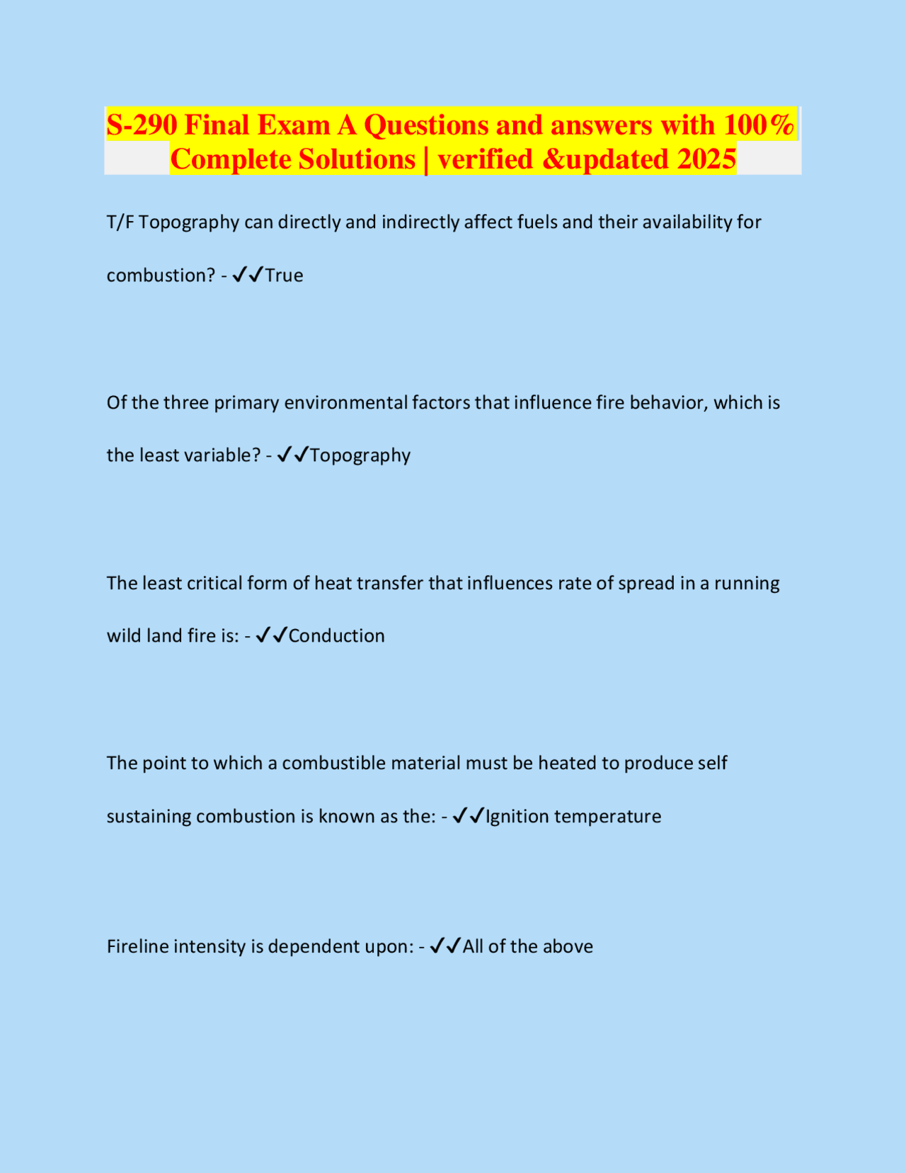 S-290 Final Exam A Questions and answers with 100% Complete Solutions ...
