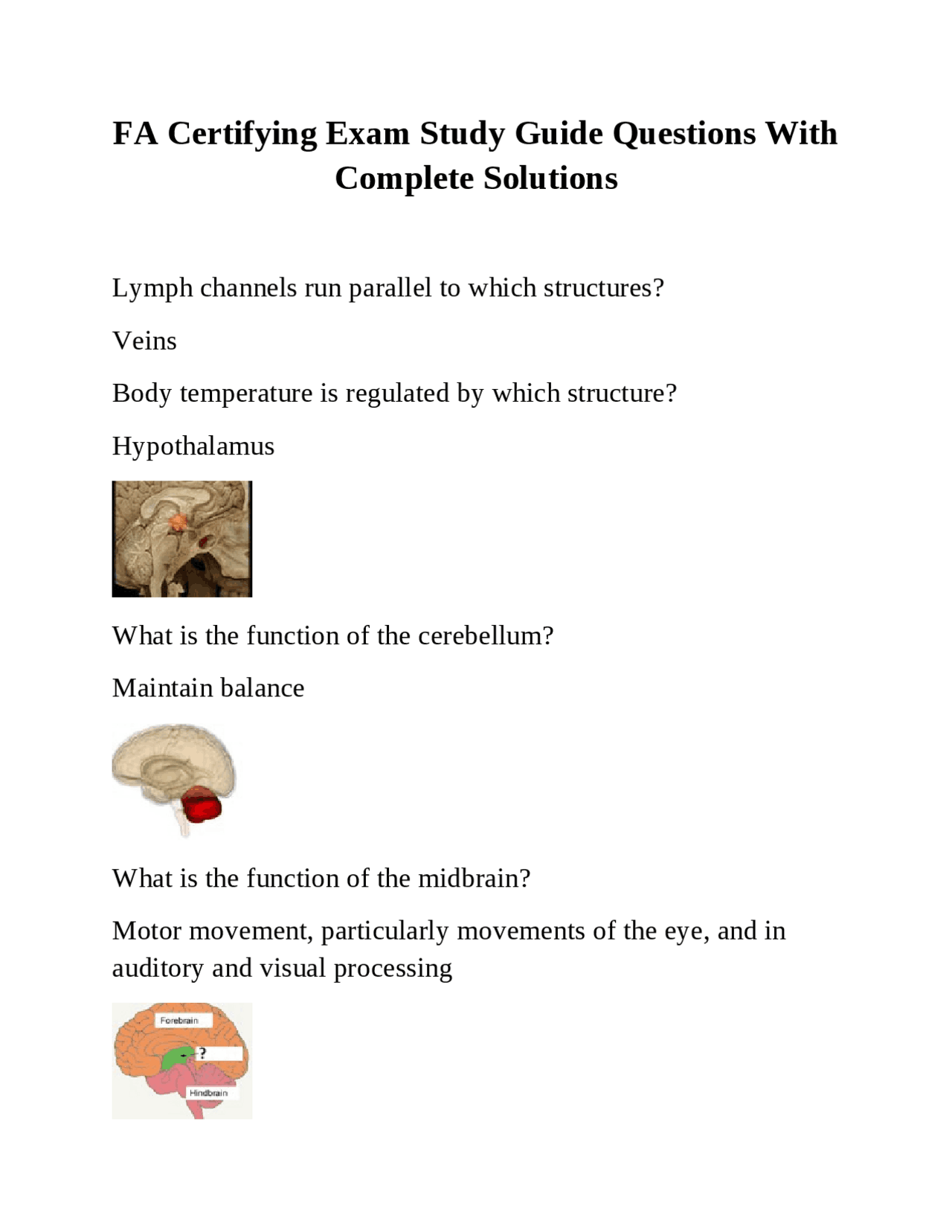 FA Certifying Exam Study Guide Questions With Complete Solutions ...
