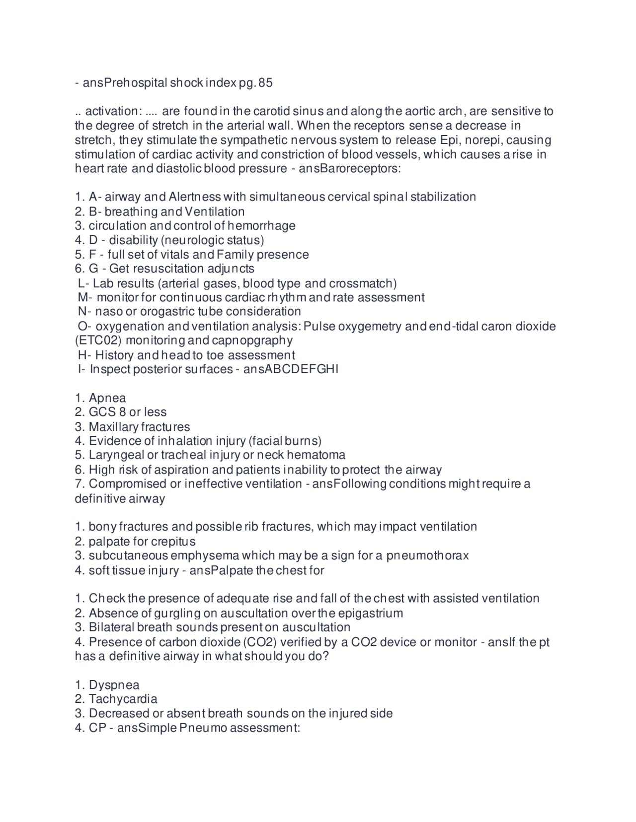 TNCC 9th Edition FINAL TEST.pdf | Exams Nursing | Docsity
