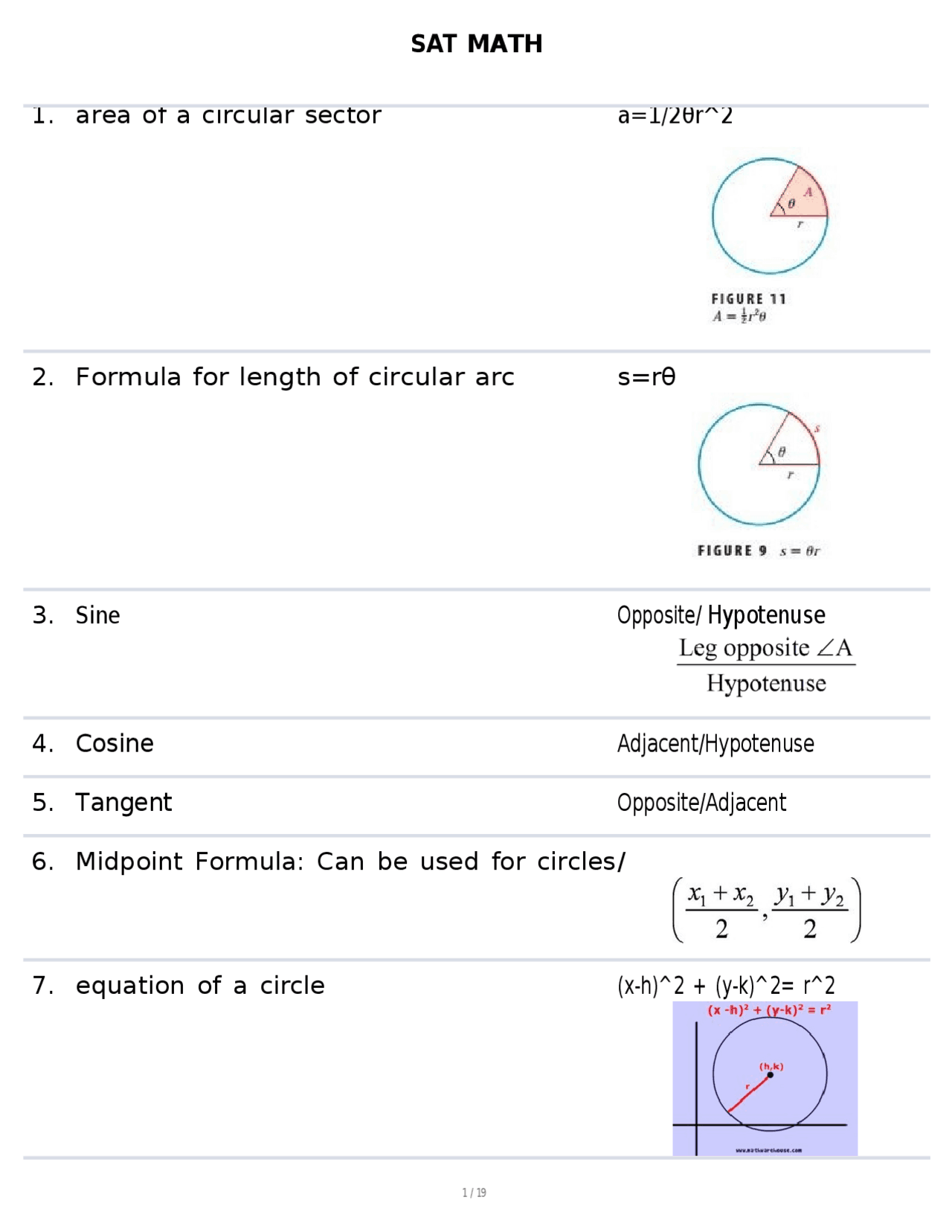 SAT MATH SAT MATH SAT MATH | Exams Mathematics | Docsity