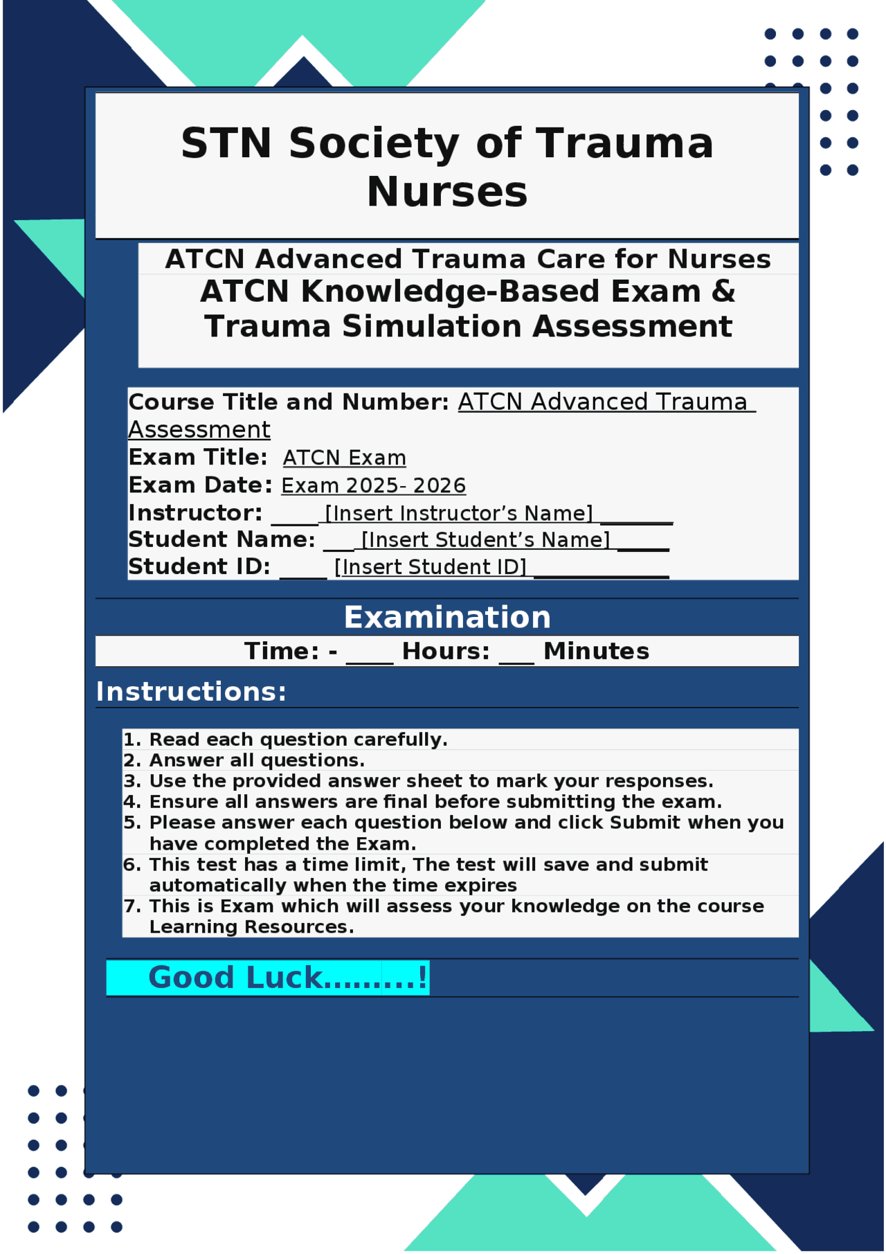 ATCN Module 8: Musculoskeletal Trauma Review | Exams Traumatology | Docsity