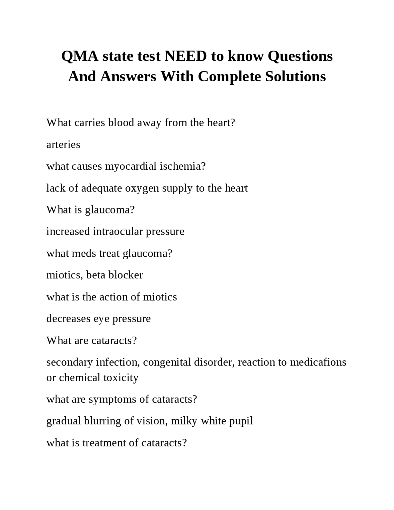 QMA state test NEED to know Questions And Answers With Complete ...