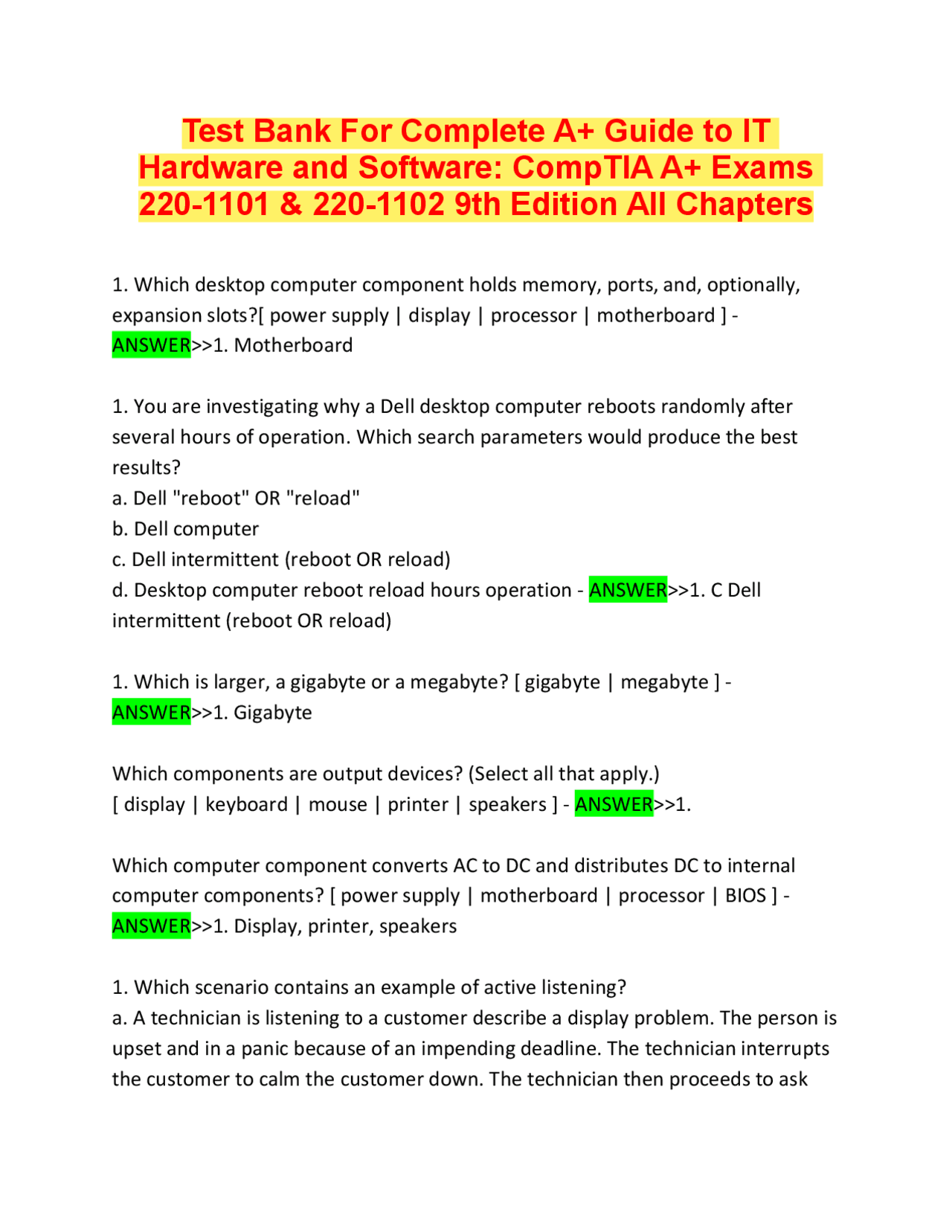 CompTIA A+ Exam Preparation: Hardware and Software Fundamentals | Exams ...