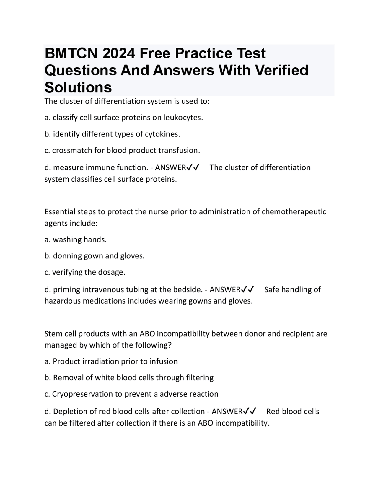 BMTCN 2024 Free Practice Test Questions And Answers With Verified ...