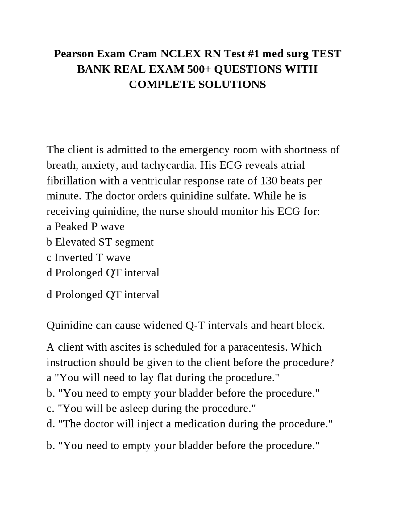 NCLEX-RN Exam Cram: Medical-Surgical Nursing Practice Questions | Exams ...