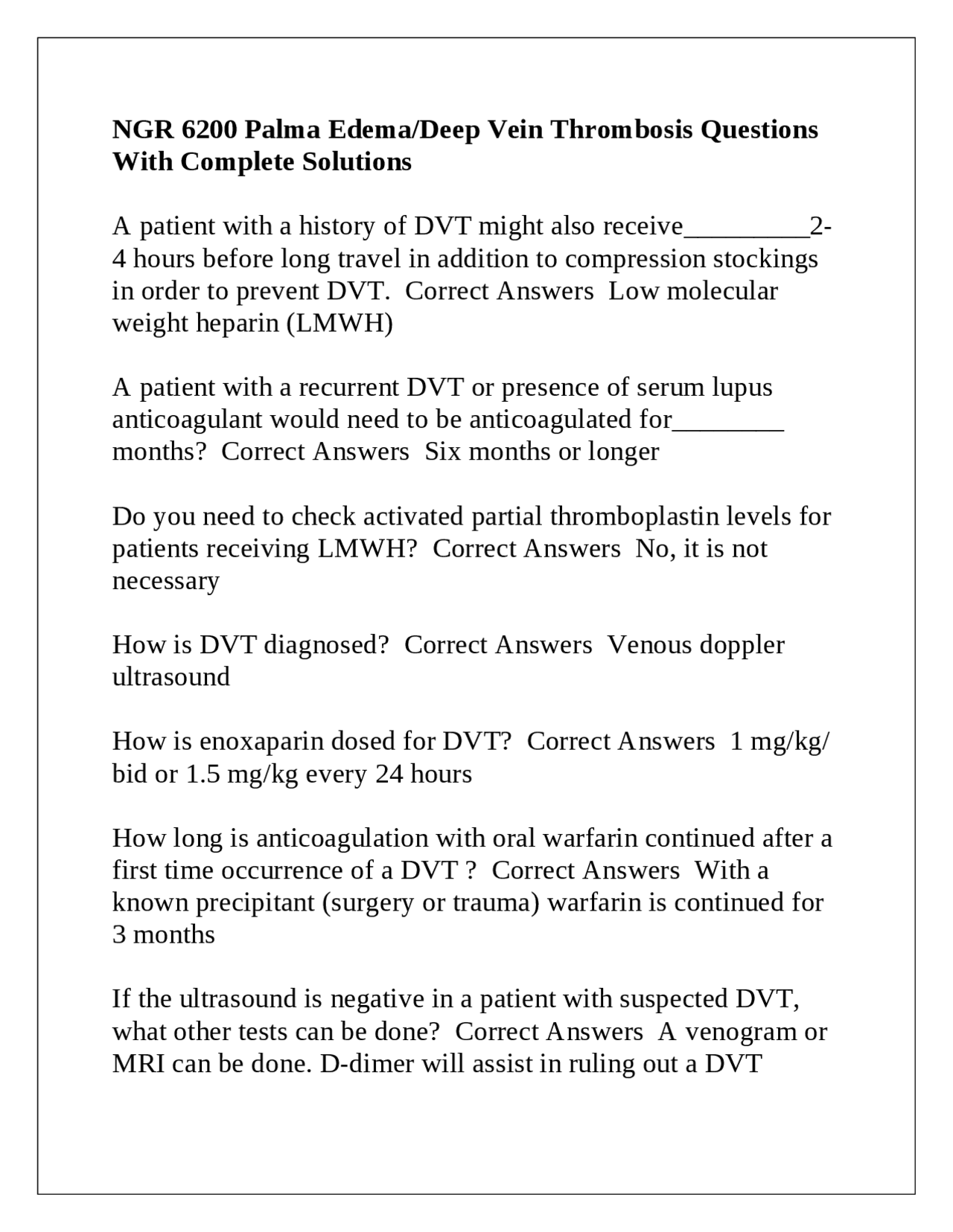 Deep Vein Thrombosis (DVT): A Guide for Medical Professionals | Exams ...