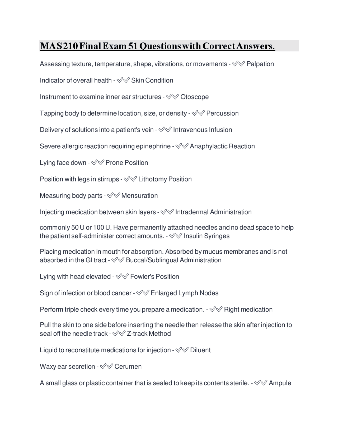 MAS 210 Final Exam: 51 Questions with Correct Answers | Exams ...