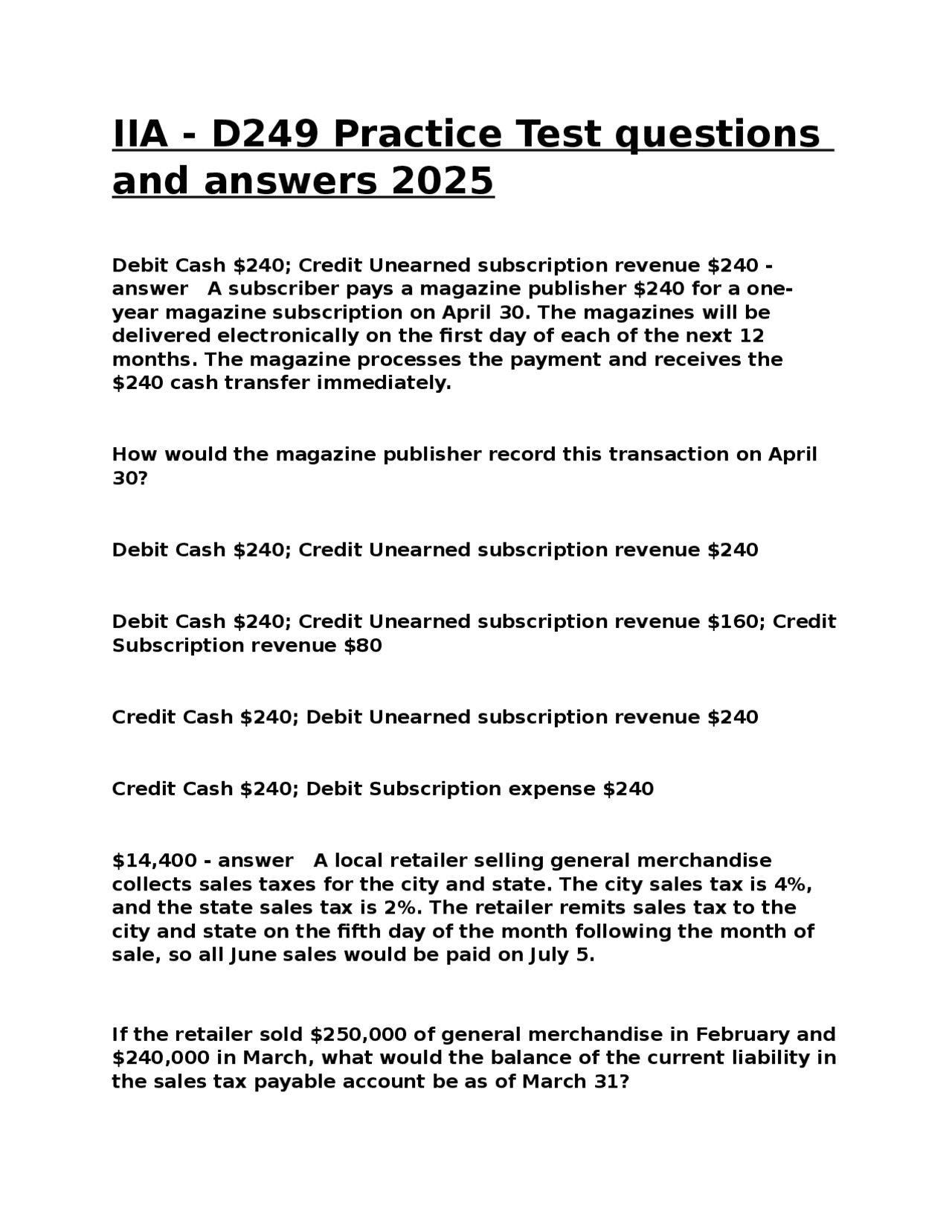 IIA - D249 Practice Test Questions and Answers 2025 | Exams Biology ...