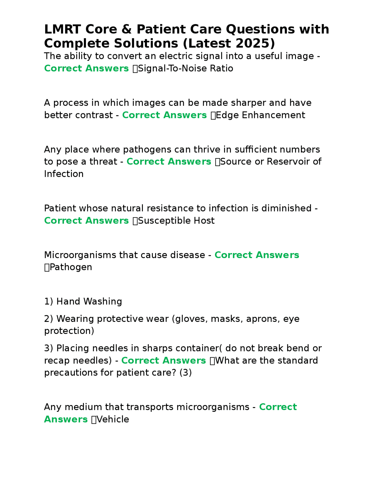 LMRT Core & Patient Care Questions and Answers: A Comprehensive Guide ...