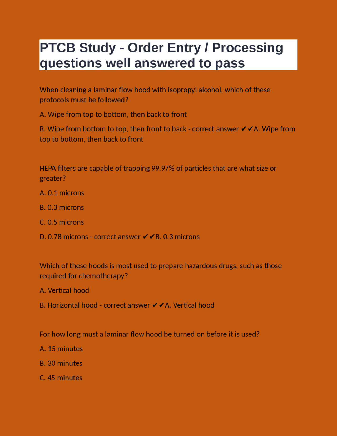 PTCB Study Guide: Order Entry / Processing | Exams Nursing | Docsity