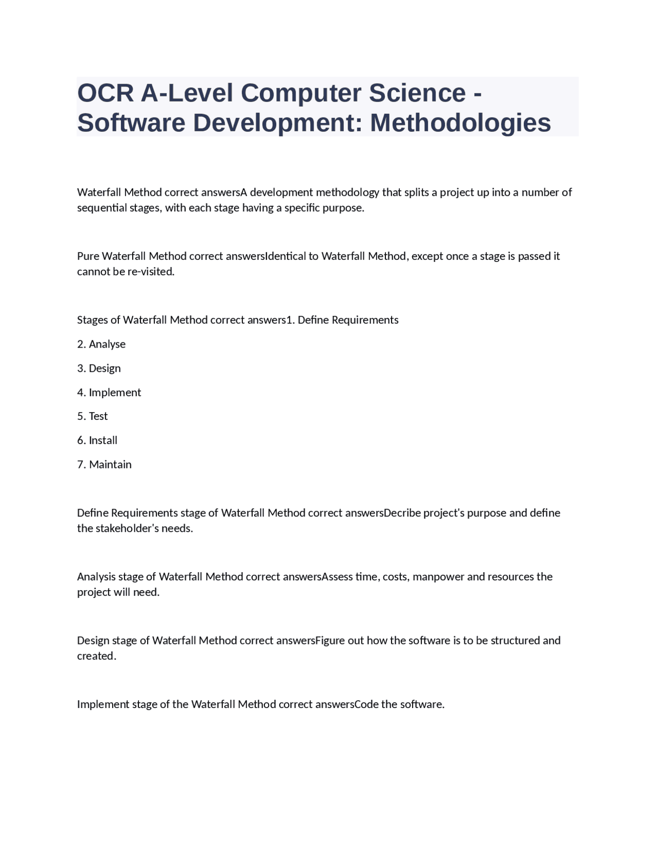 Software Development Methodologies: Waterfall, RAD, Spiral, Agile, and Extreme Programming ...