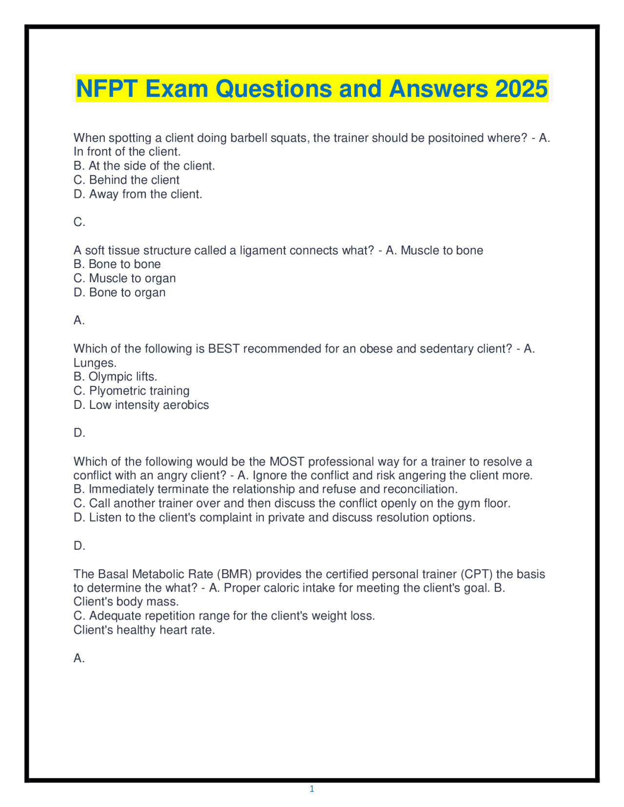 NFPT Exam Questions and Answers 2025: A Comprehensive Guide for ...