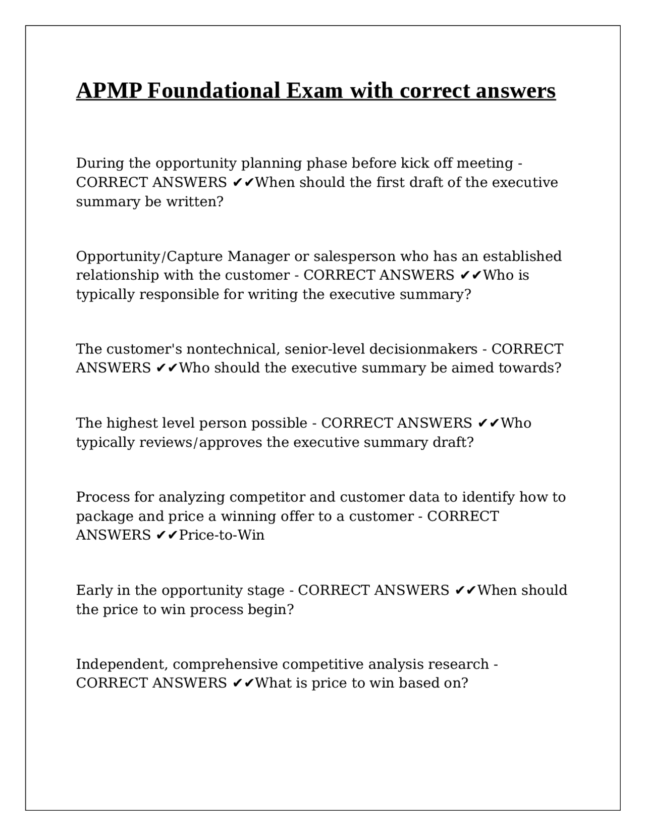 APMP Foundational Exam: A Guide to Proposal Writing and Strategy | Exams Monetary economics ...