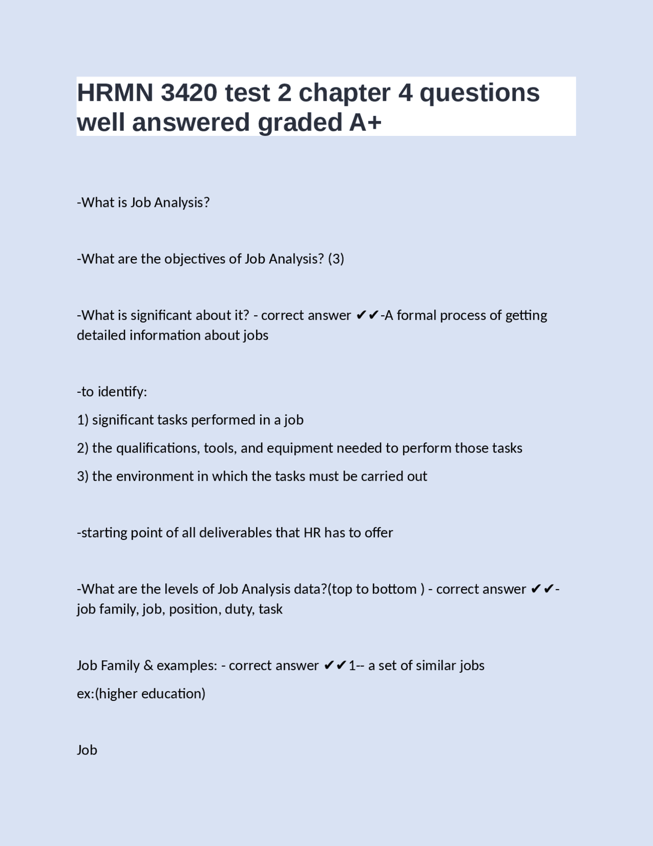 HRMN 3420 test 2 chapter 4 questions well answered graded A+-13.docx ...