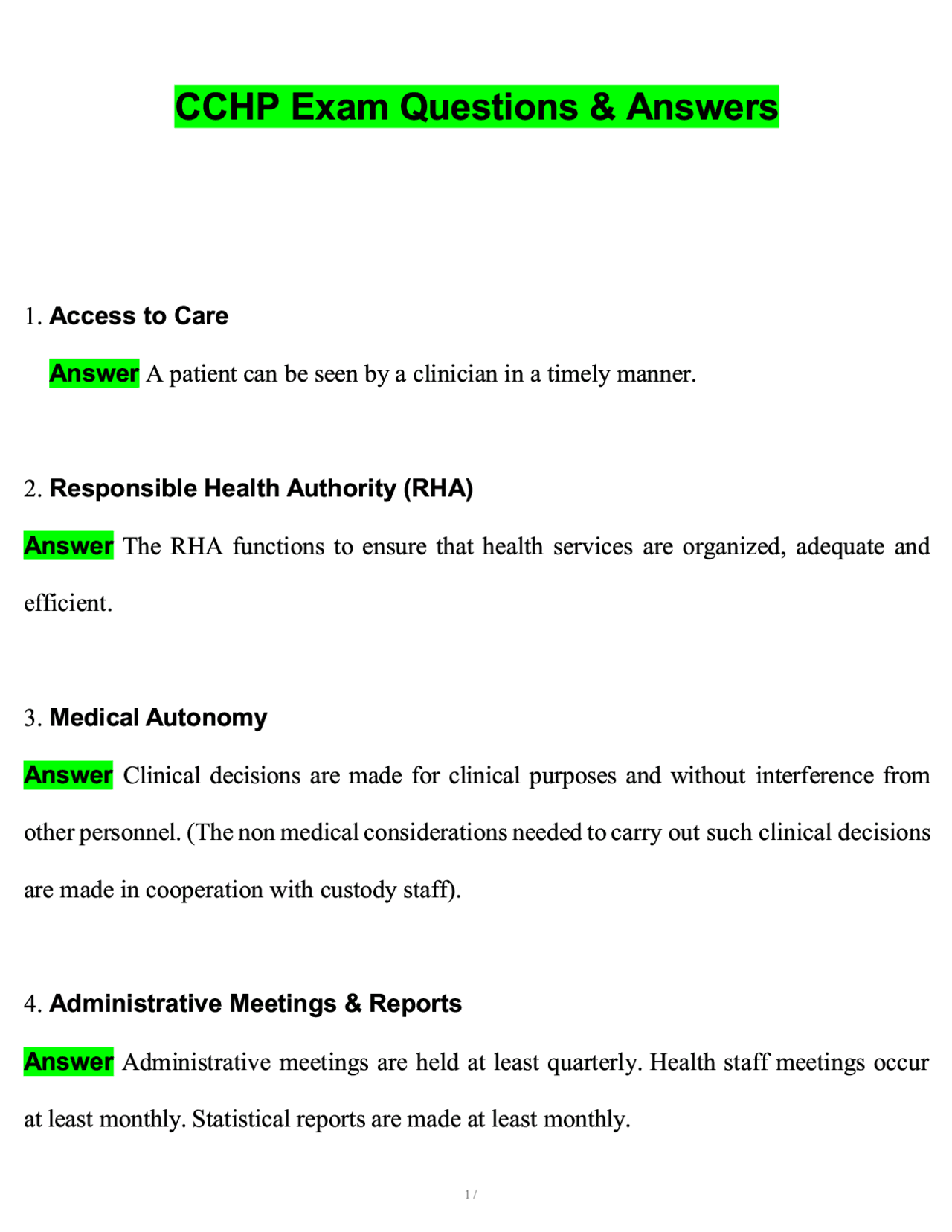 CCHP ACTUAL EXAM 2025 Questions w 100% Correct Answers (2025/2026 ...