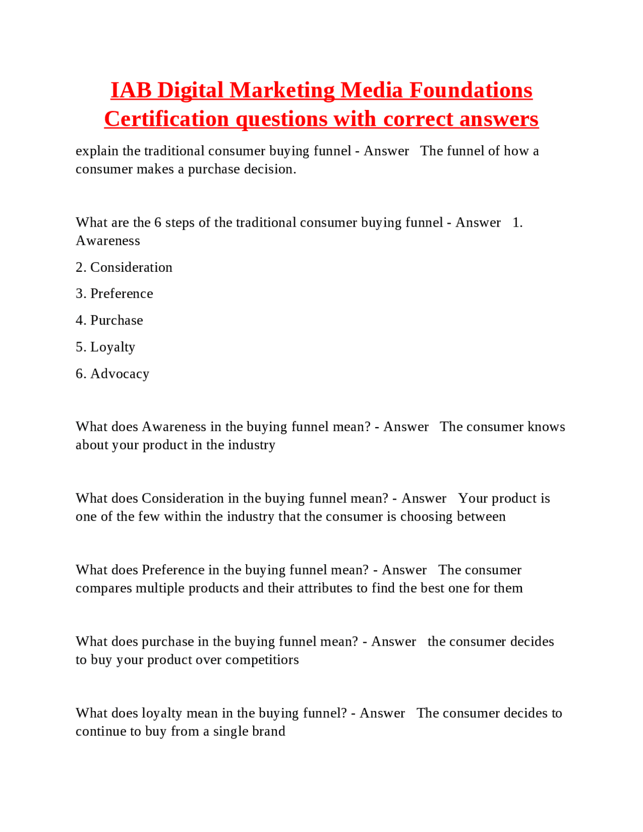 IAB Digital Marketing Media Foundations Certification Questions and ...