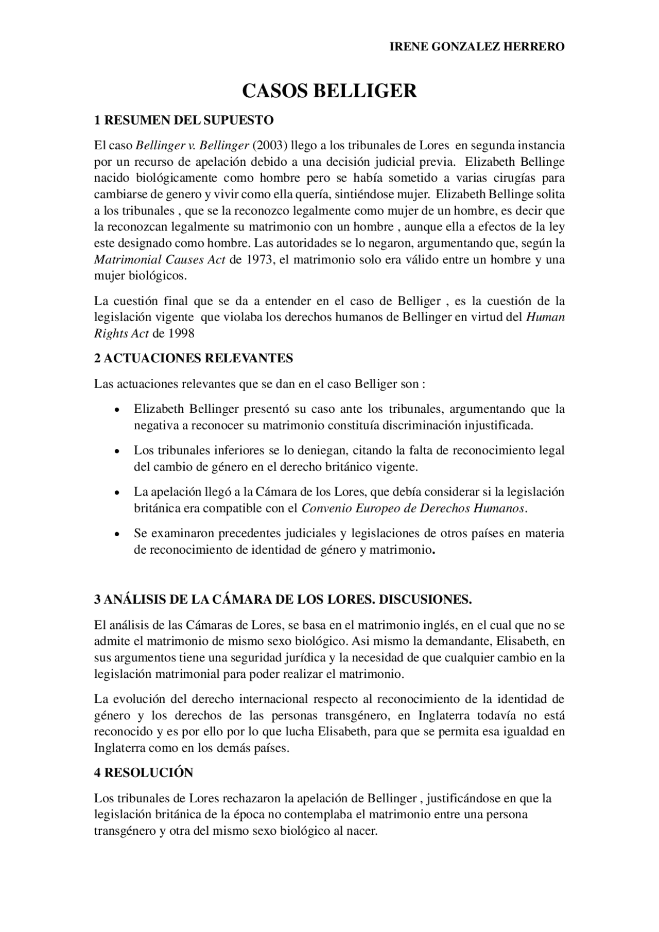 Resumen caso Balaguer | Ejercicios de Derecho | Docsity