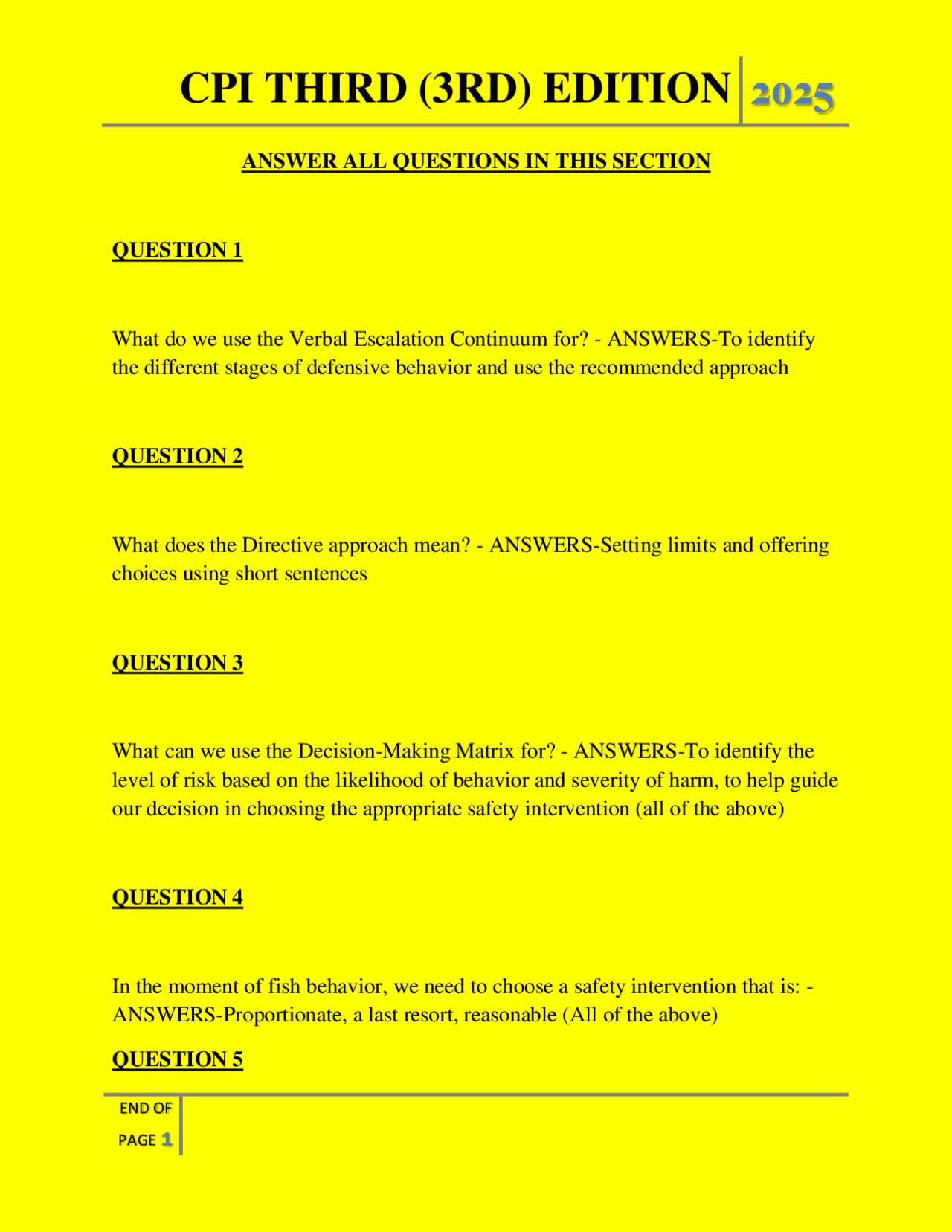 CPI THIRD (3RD) EDITION QUESTIONS AND ANSWERS 2025 | Exams Risk ...