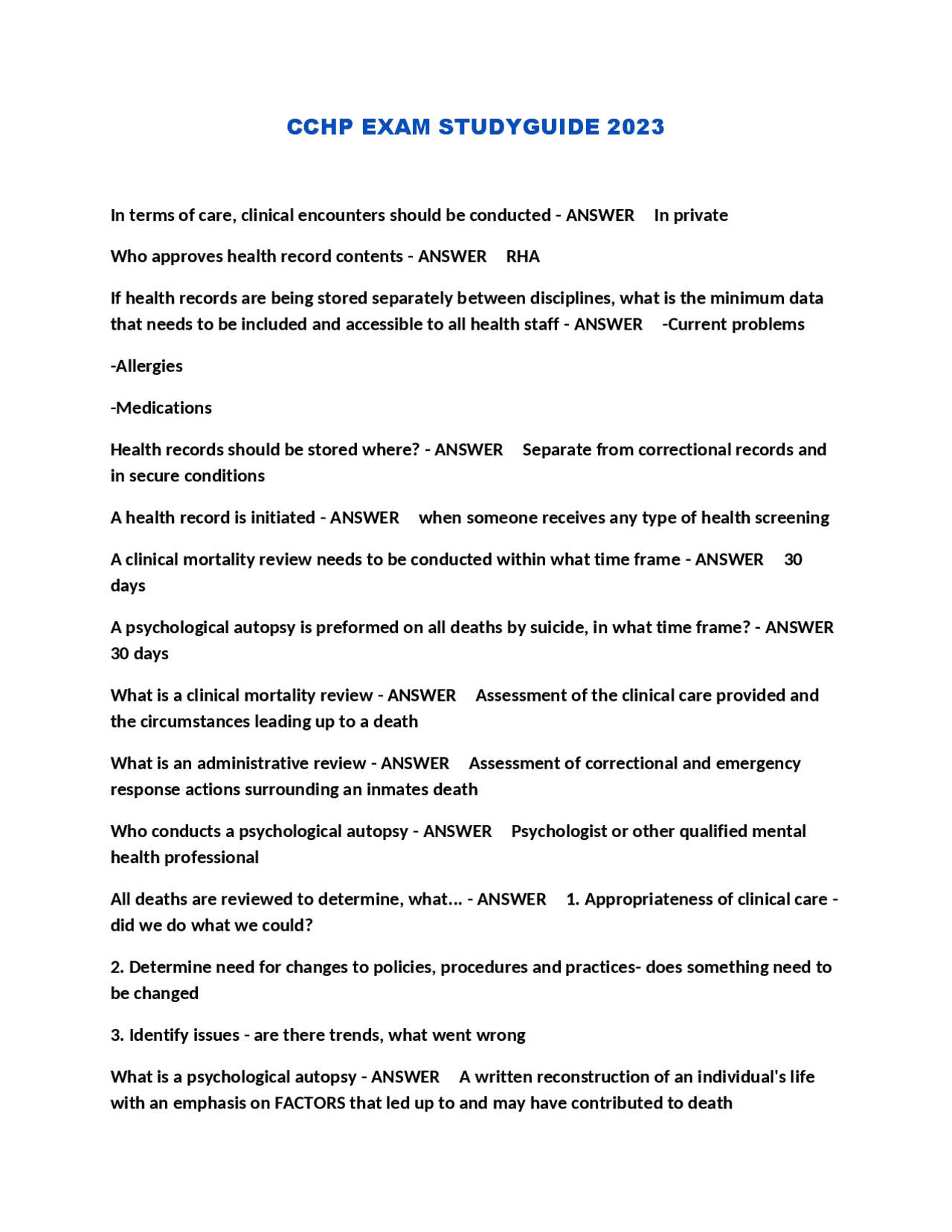 CCHP Exam Study Guide 2023: Essential Concepts and Answers for ...